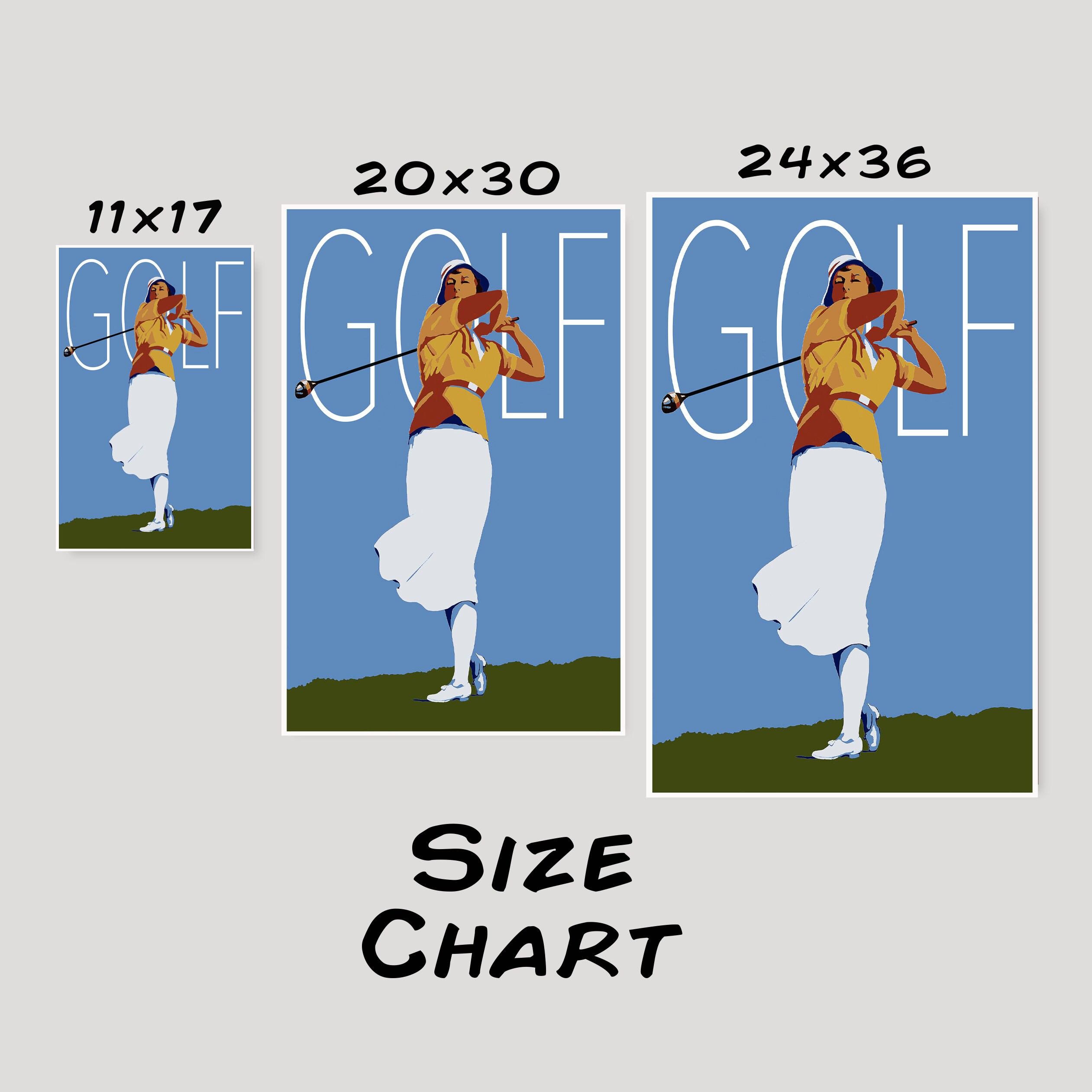 Vintage Inspired Woman's Golf Poster, Women Golfing, Art, Sport Print ...