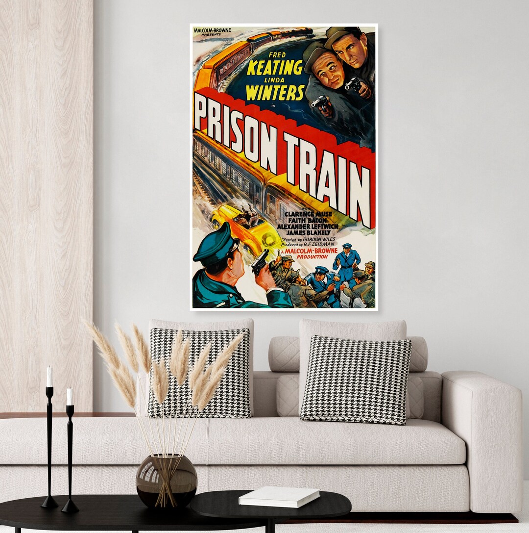 Vintage Prison Train Movie Poster, Film Noir Movie, Classic Movie ...