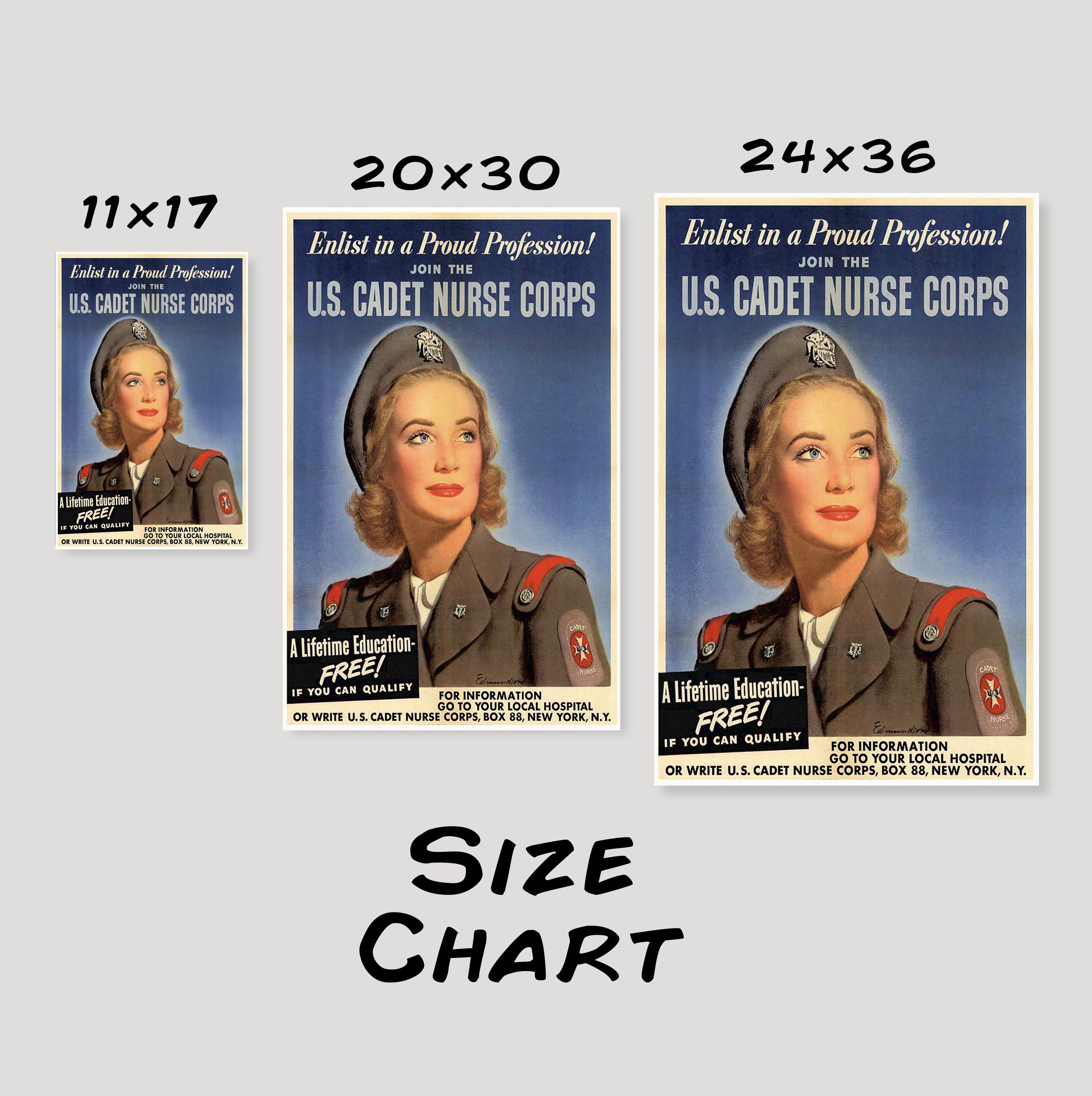 Vintage WWII Red Cross Be a Cadet Nurse, Nurse Poster, Nursing - Etsy