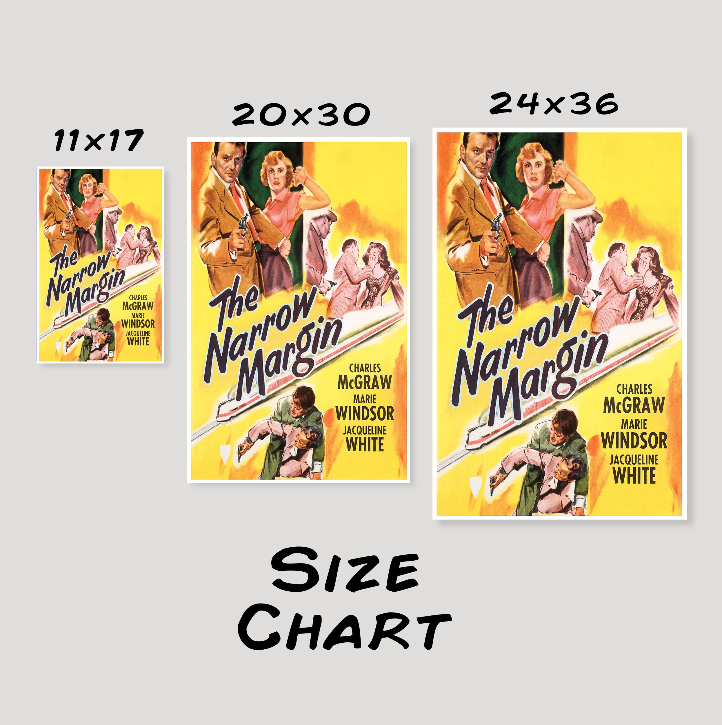 Vintage Narrow Margin Movie Poster, Film Noir Movie, Classic Movie ...