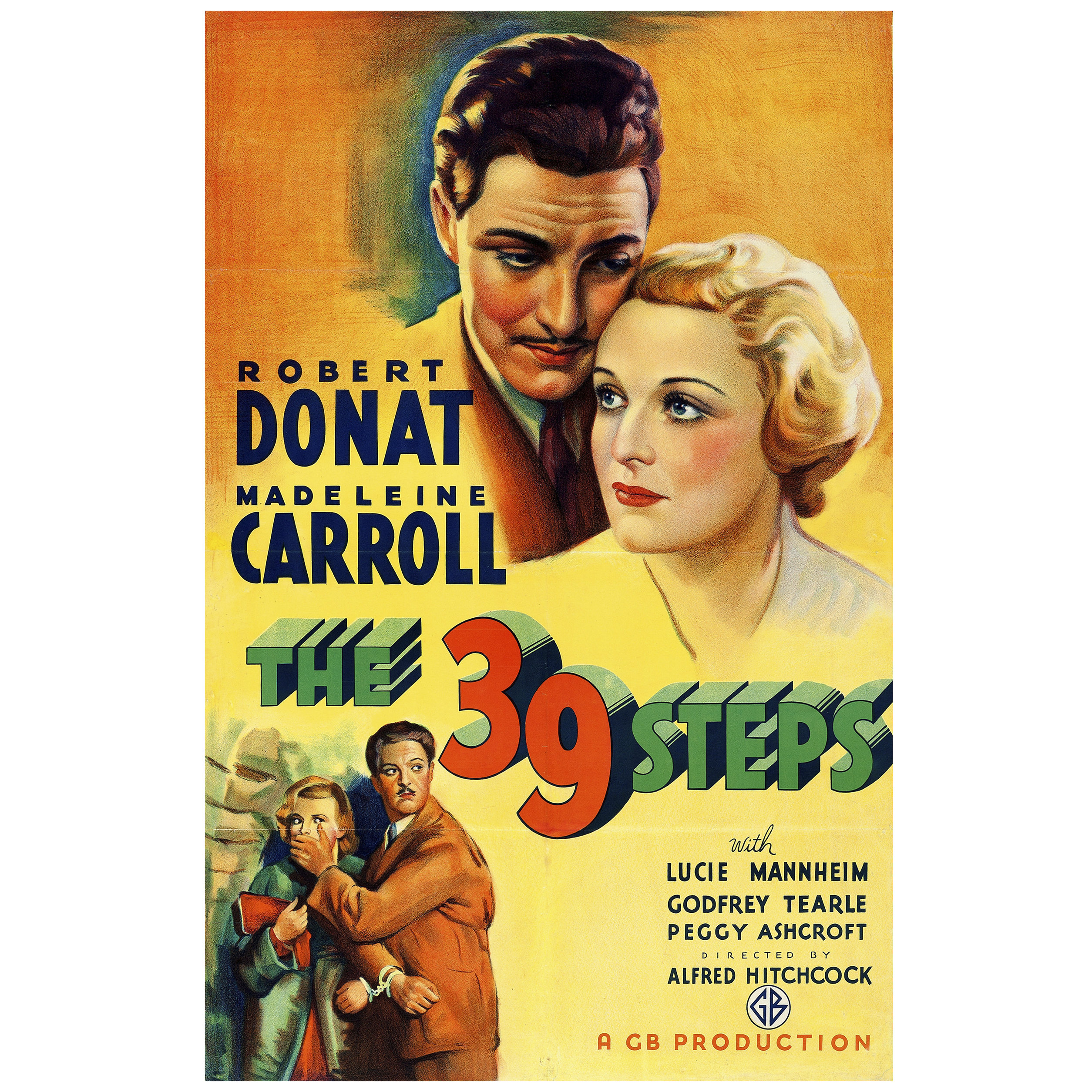 Vintage Alfred Hitchcock the 39 Steps Movie Poster, Classic Hollywood ...