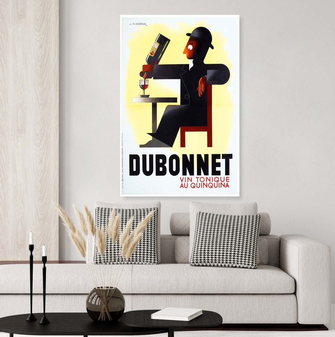 Vintage French Dubonnet Poster Alcohol Poster, 1920's, Bar Cart Art ...