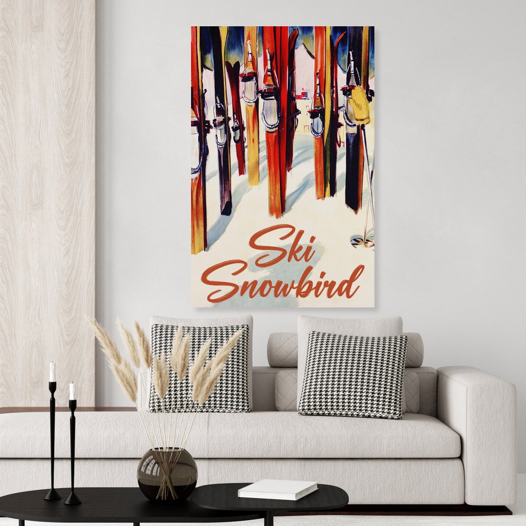Vintage Inspired Snowbird Utah Vintage Ski Poster, Skiing Decor, Ski ...