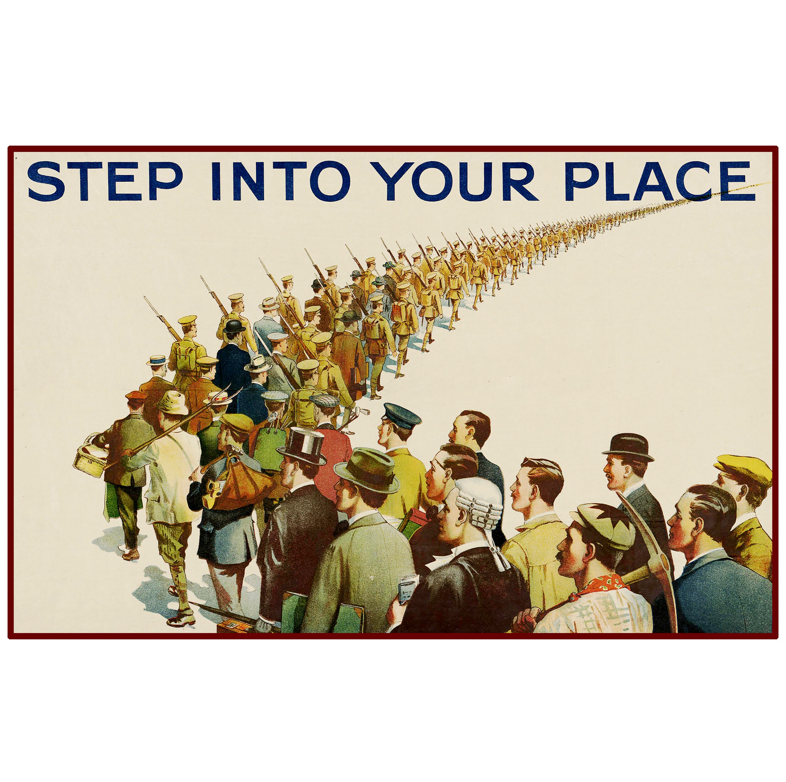 Vintage WWI Step Into Place Enlistment Poster, Recruitment Poster ...