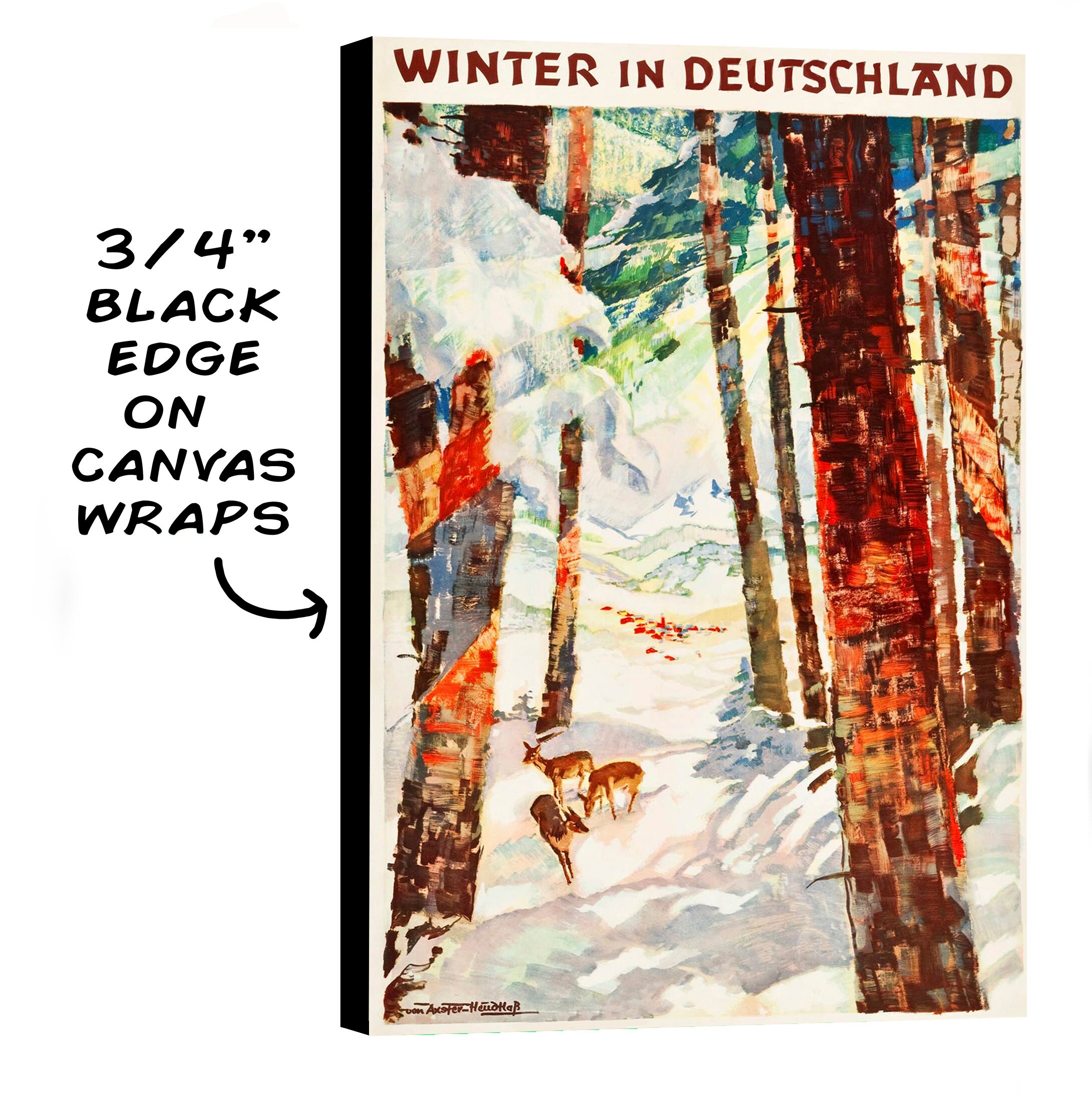 Vintage Winter in Deutschland German Travel Poster - Etsy
