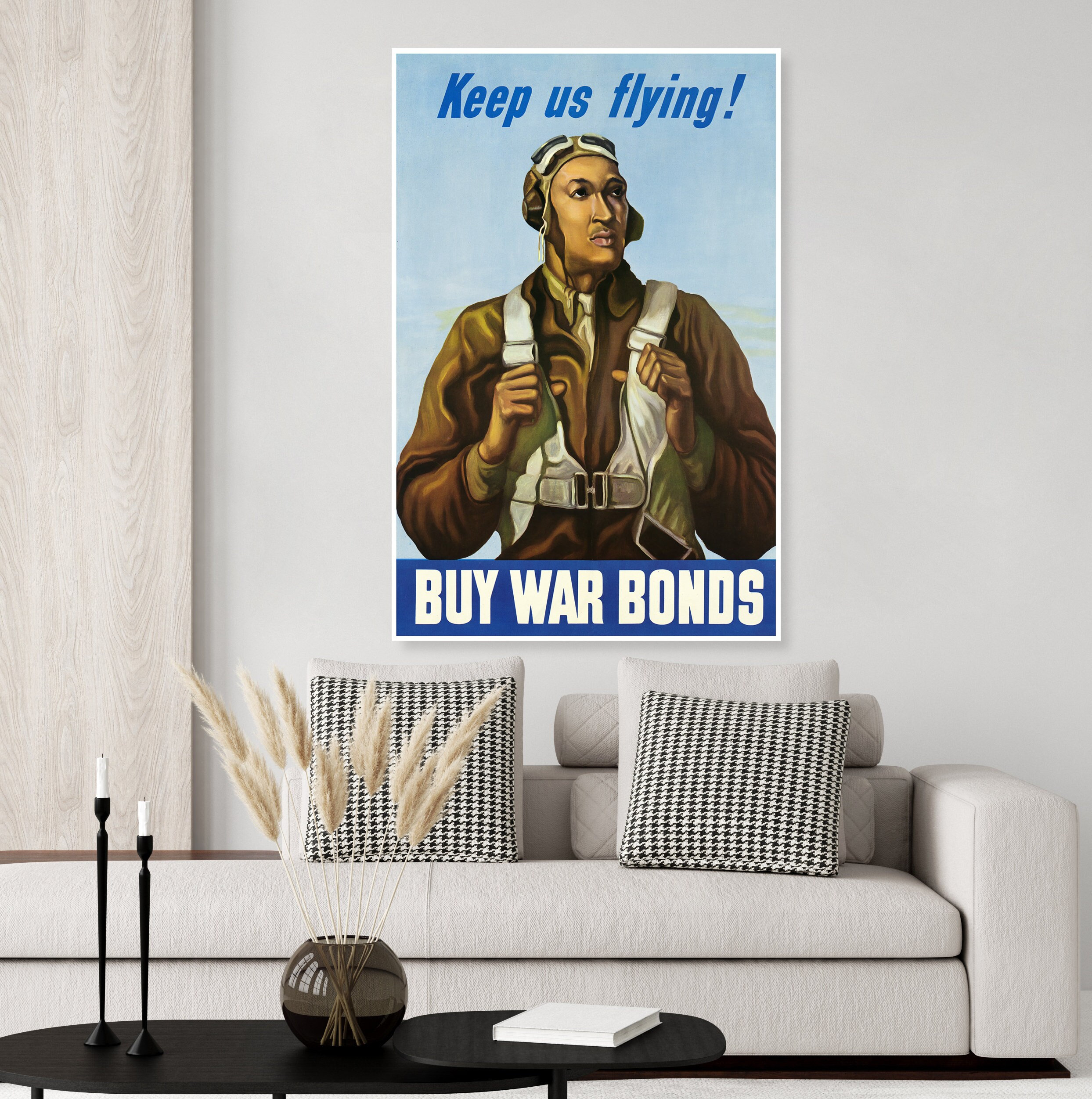 Vintage WWII Tuskegee Airmen Keep Us Flying War Bond Poster, US Army ...