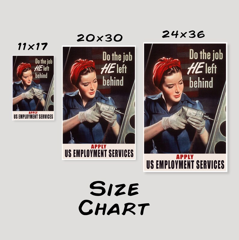 Vintage WWII Rosie the Riveter Poster Do the Job He Left - Etsy