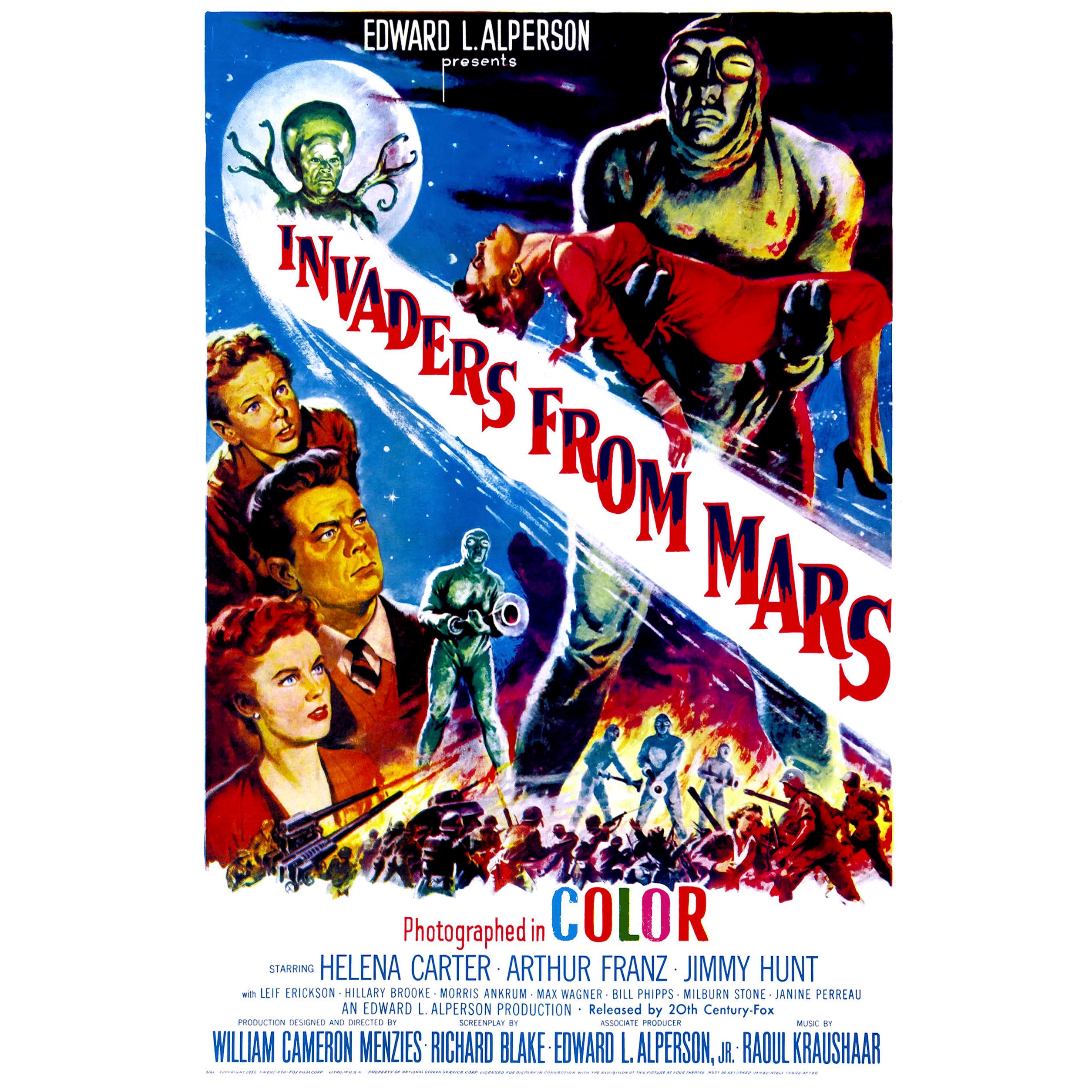Vintage Invaders From Mars Movie Poster Sci Fi Movie B Side - Etsy