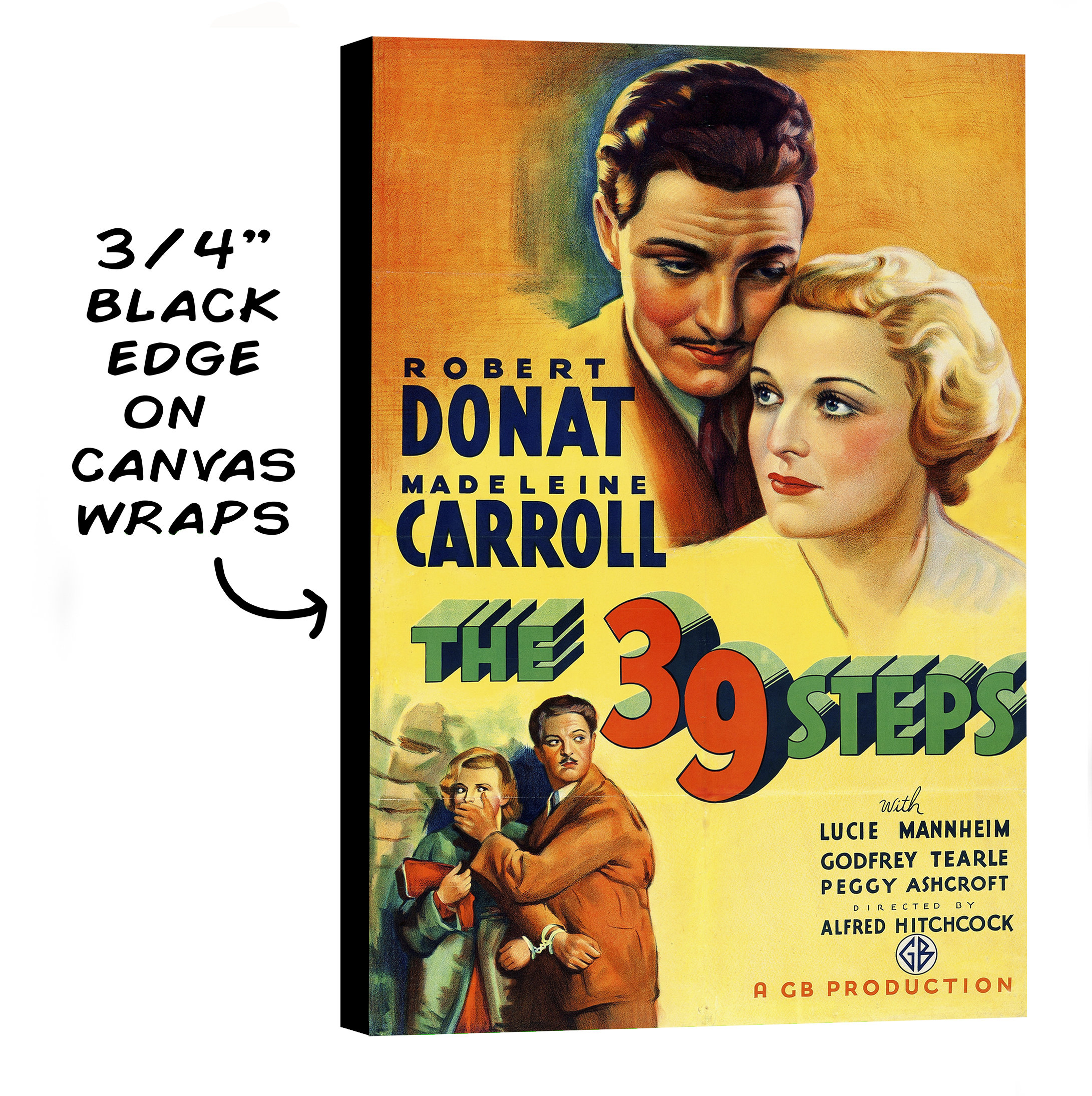 Vintage Alfred Hitchcock the 39 Steps Movie Poster, Classic Hollywood ...