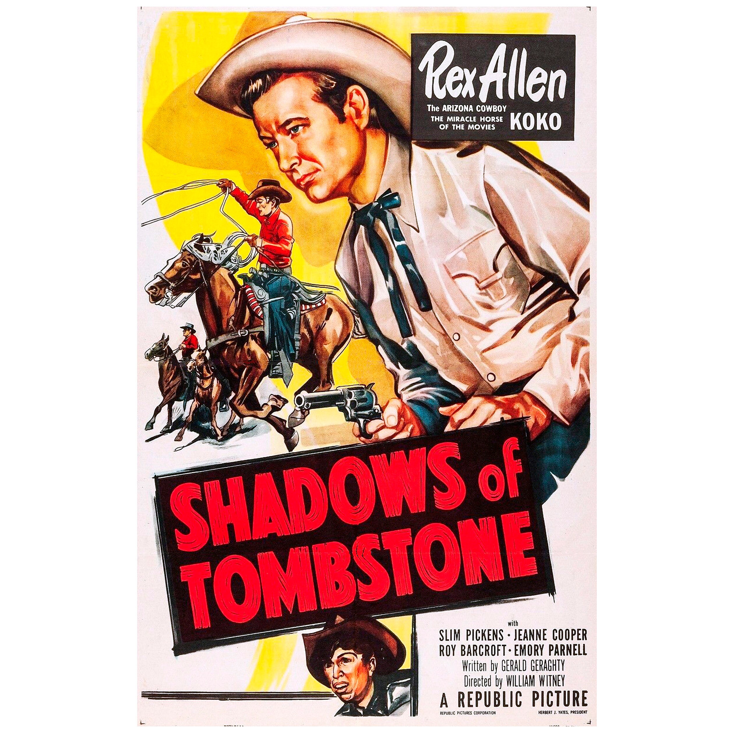 Vintage Shadows of Tombstone Movie Poster, Cowboy Movie, Western Pop ...