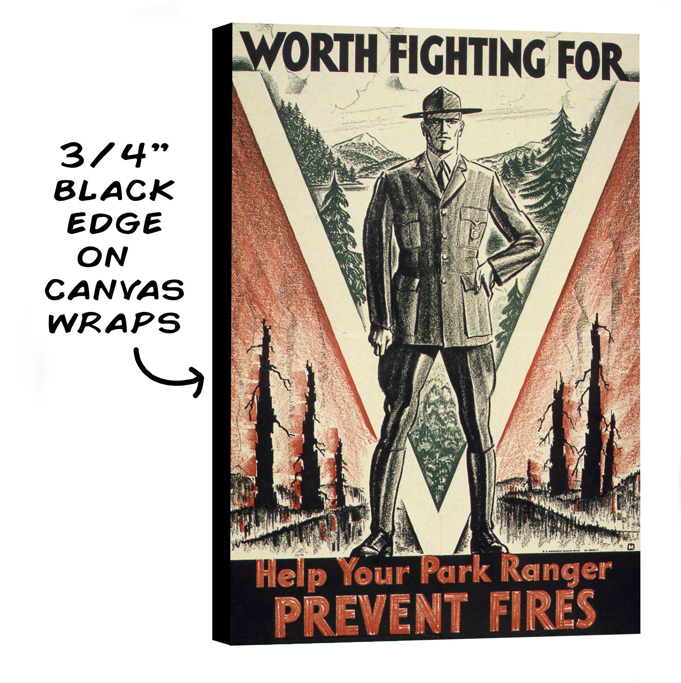Vintage US Department of Agriculture Forestry Poster, Prevent Forest ...