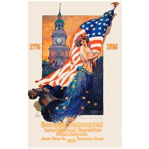 Vintage Philadelphia Pennsylvania Poster, 1926 Sesquicentennial ...