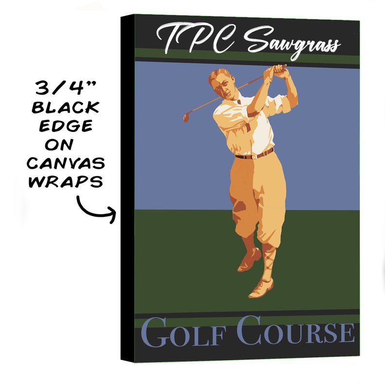 Vintage Inspired Golf Poster of TPC Sawgrass Golf Course in - Etsy