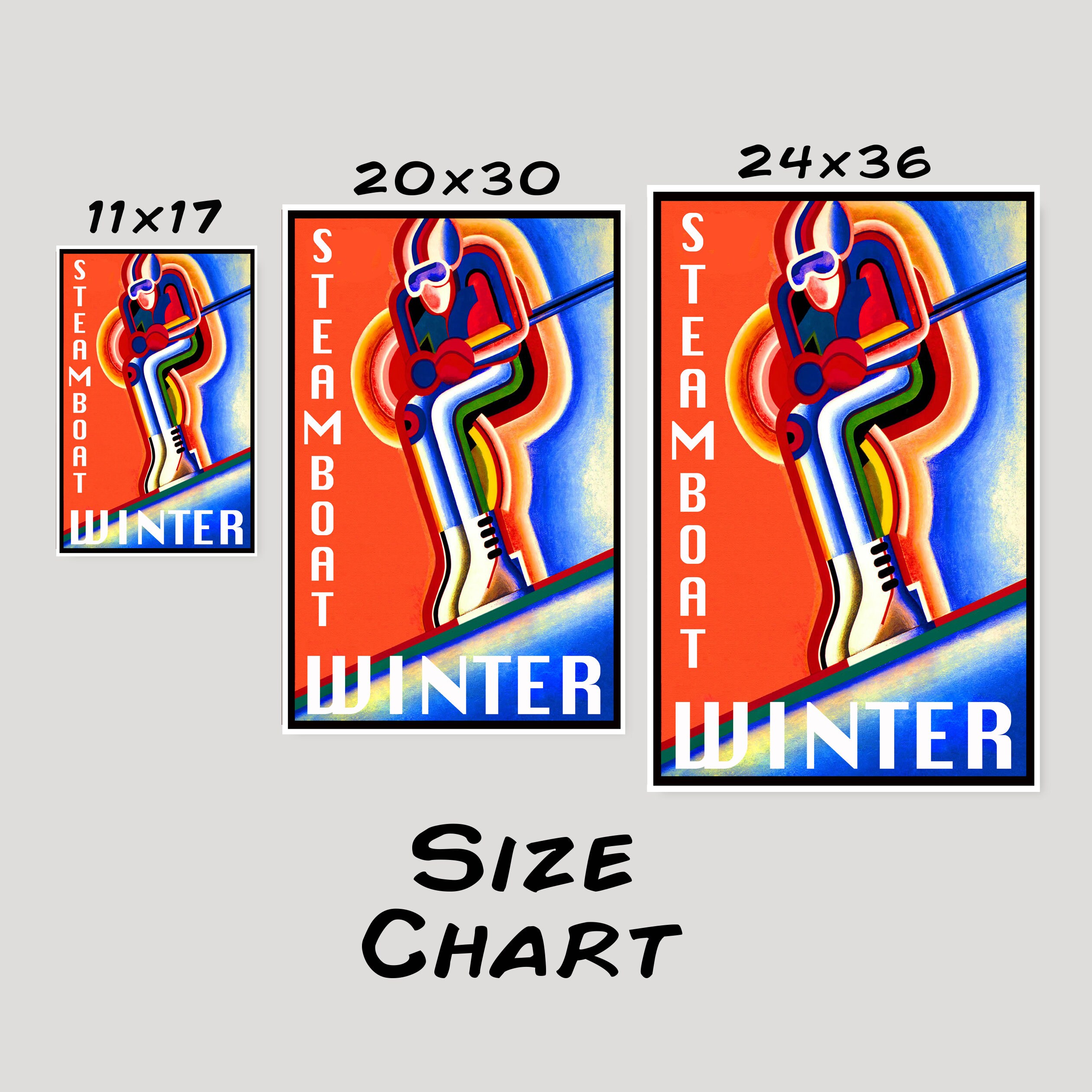 Vintage Inspired Steamboat Colorado Vintage Ski Poster, Skiing Decor ...