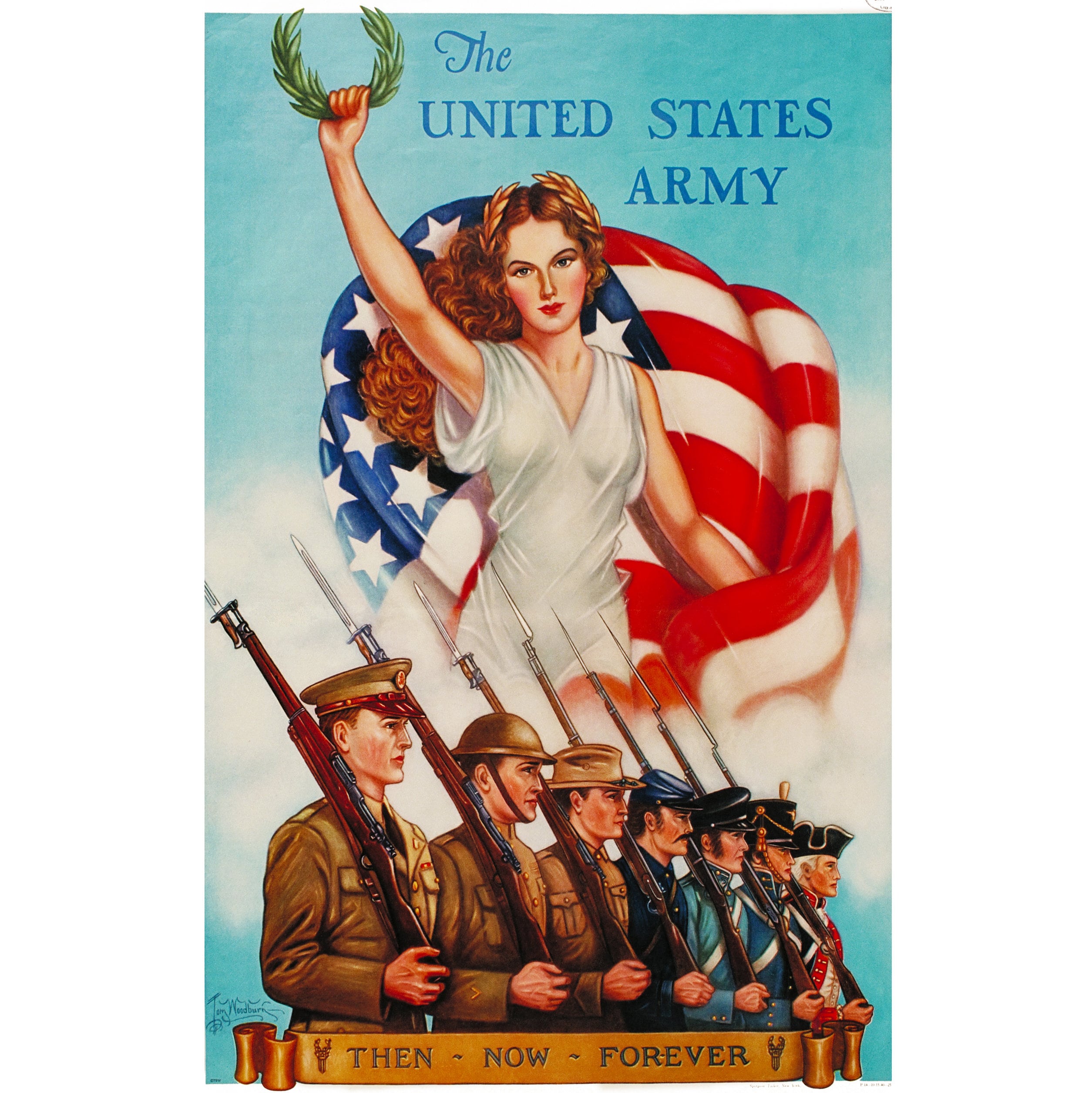 Vintage WWI or WWII the Unites States Army, Then, Now and Forever ...