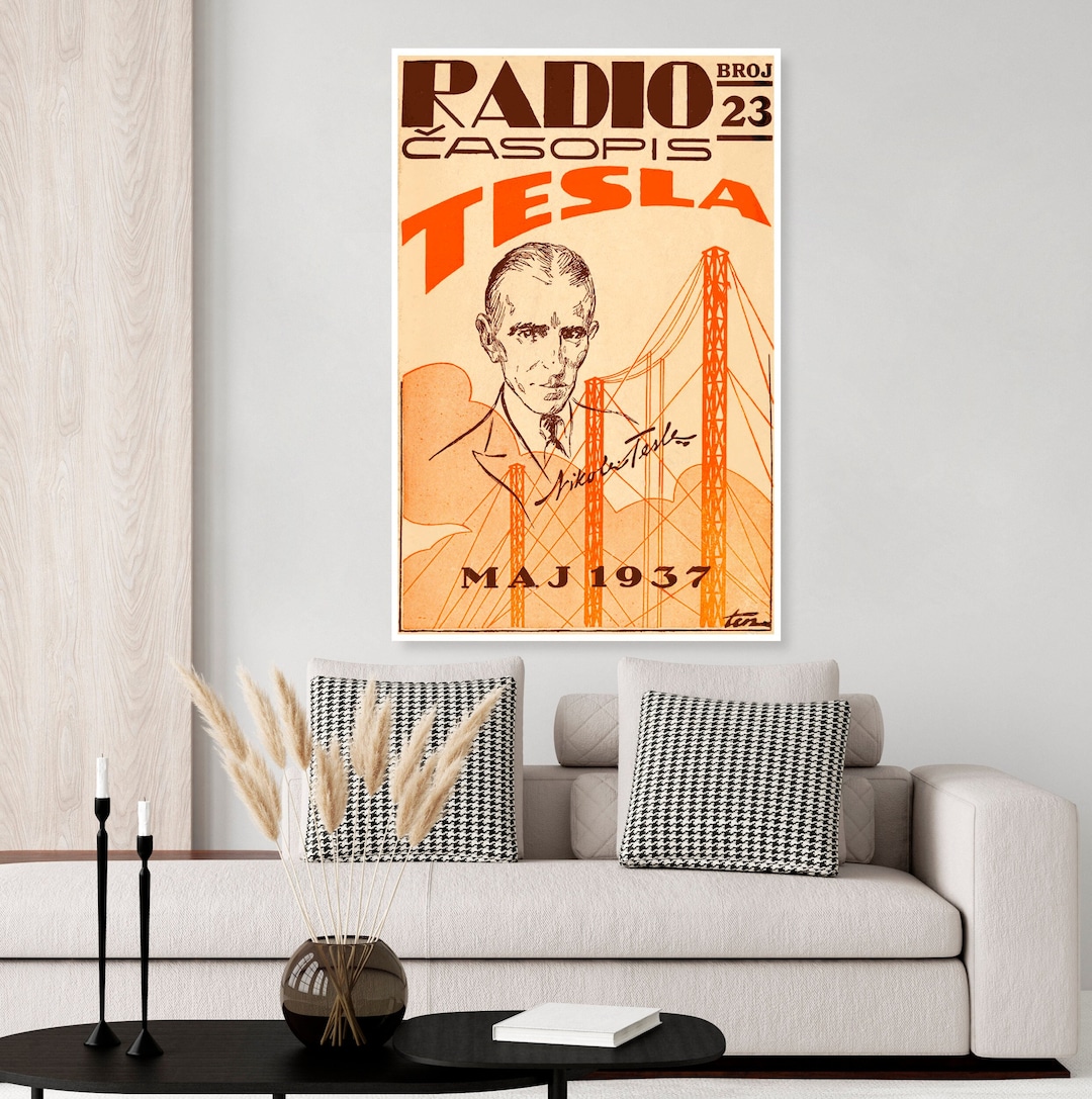 Vintage Tesla Radio Poster, Nicola Tesla, Scientific Poster ...