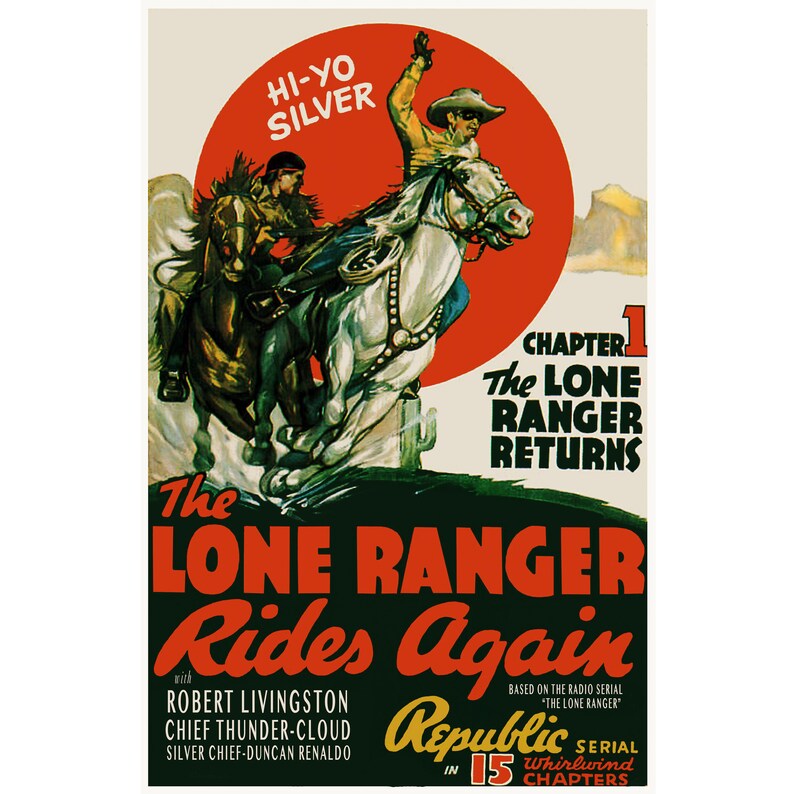 Vintage the Lone Ranger Movie Poster, Cowboy Movie, Western Pop ...