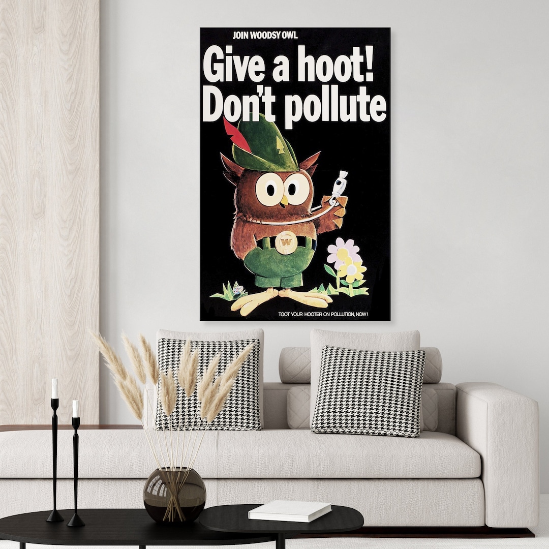 Vintage Woodsy the Owl Give a Hoot Don't Pollute Poster, 1980's, 1970's ...
