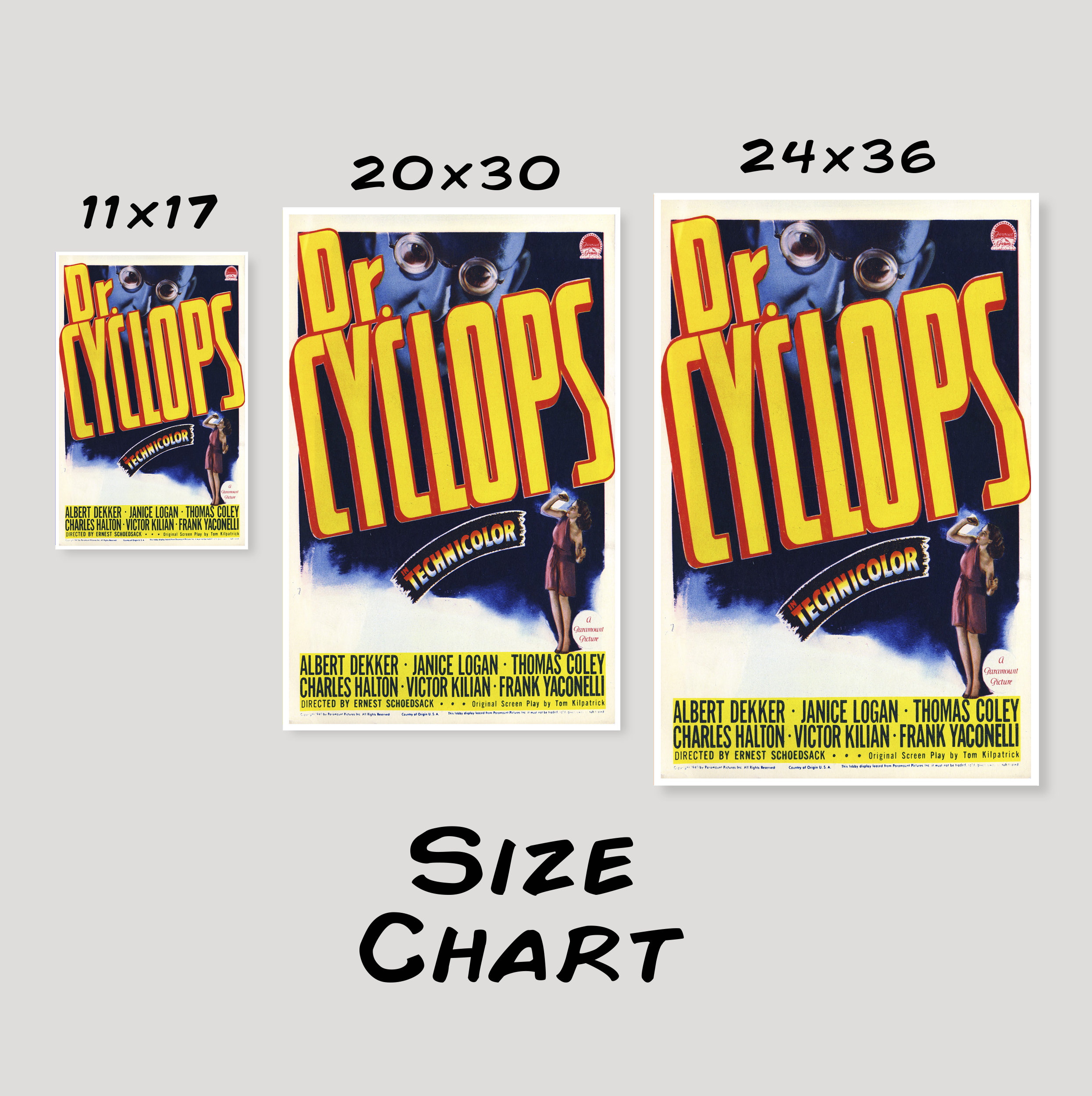 Vintage DR Cyclops Poster, Sci Fi Movie, B Side, Horror, Monster Movie ...