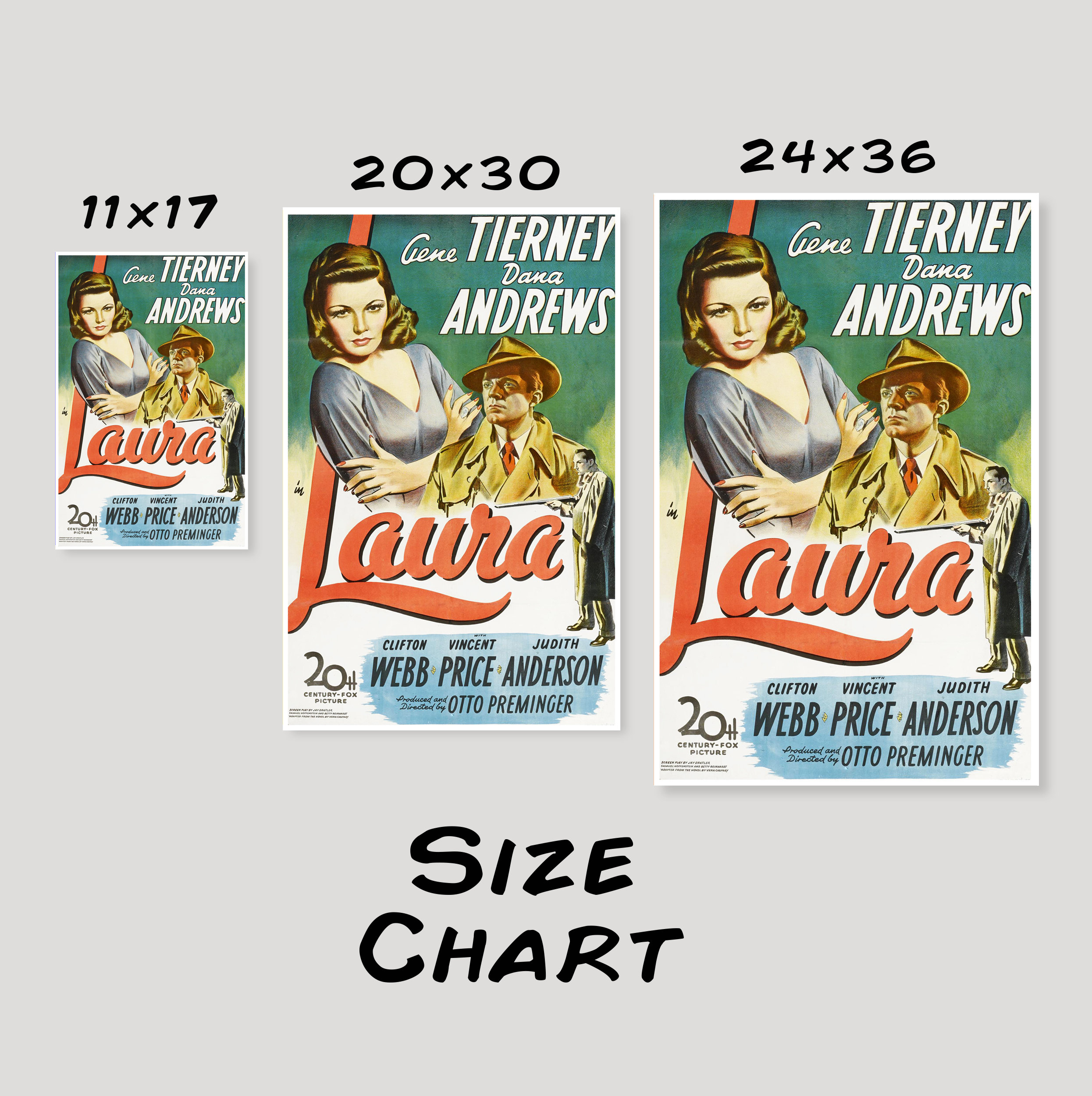 Vintage Laura Movie Poster, Film Noir Movie, Classic Movie, Detective ...