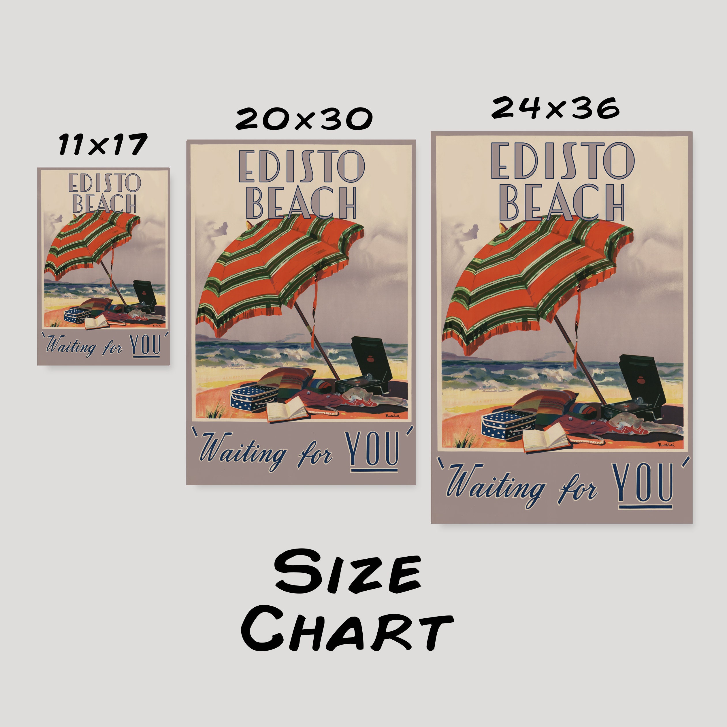 Vintage Inspired Edisto Island South Carolina Travel Poster - Etsy