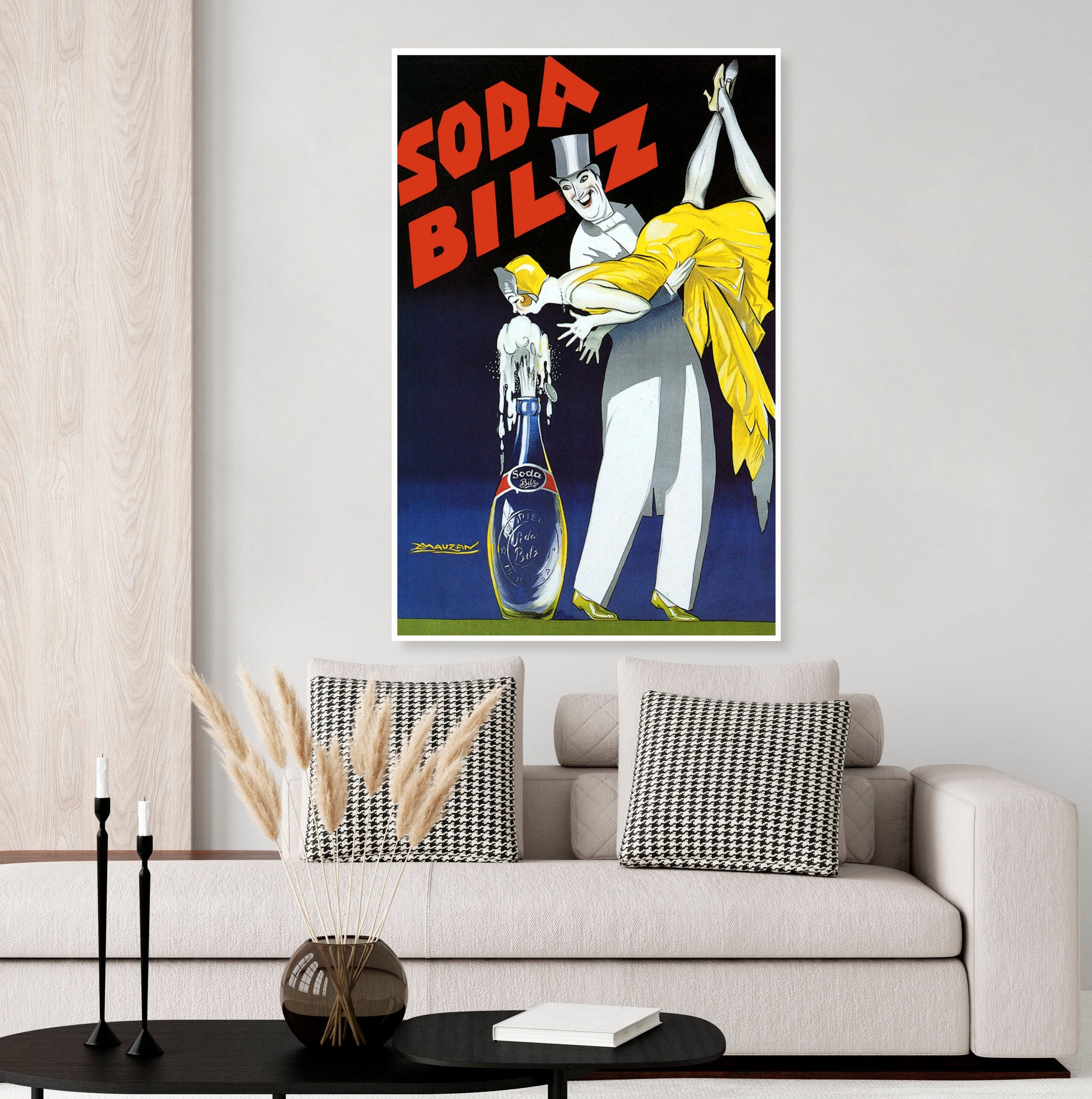 Vintage Soda Bilz Poster, Alcohol, 1920's, Bar Cart Art, Liquor ...