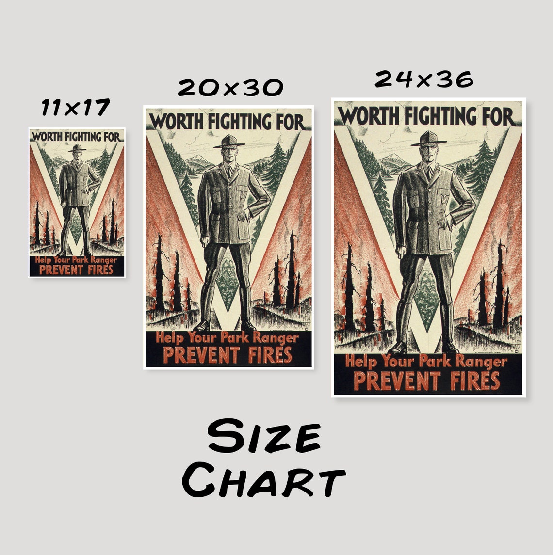 Vintage US Department of Agriculture Forestry Poster, Prevent Forest ...