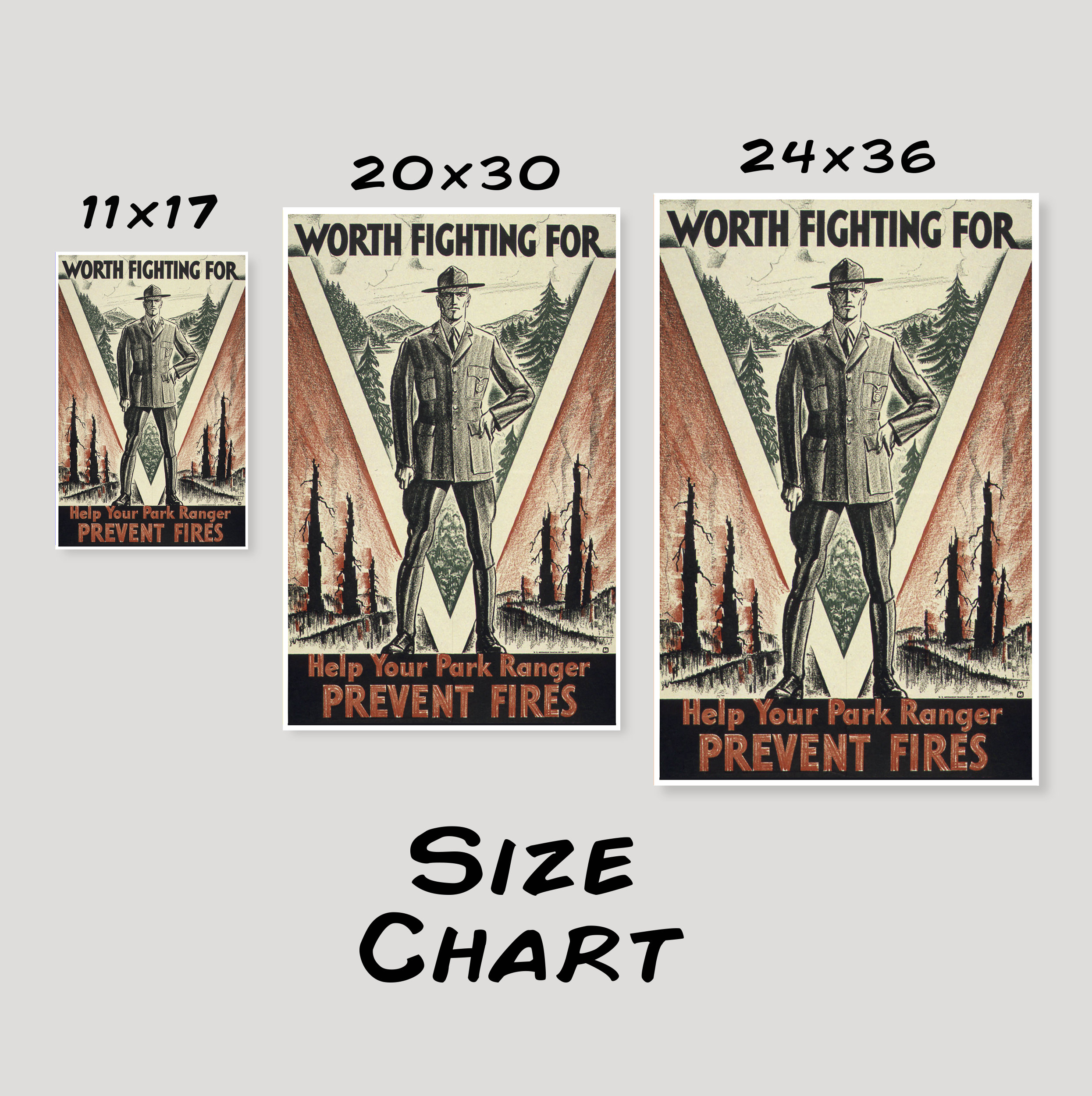 Vintage US Department of Agriculture Forestry Poster, Prevent Forest ...