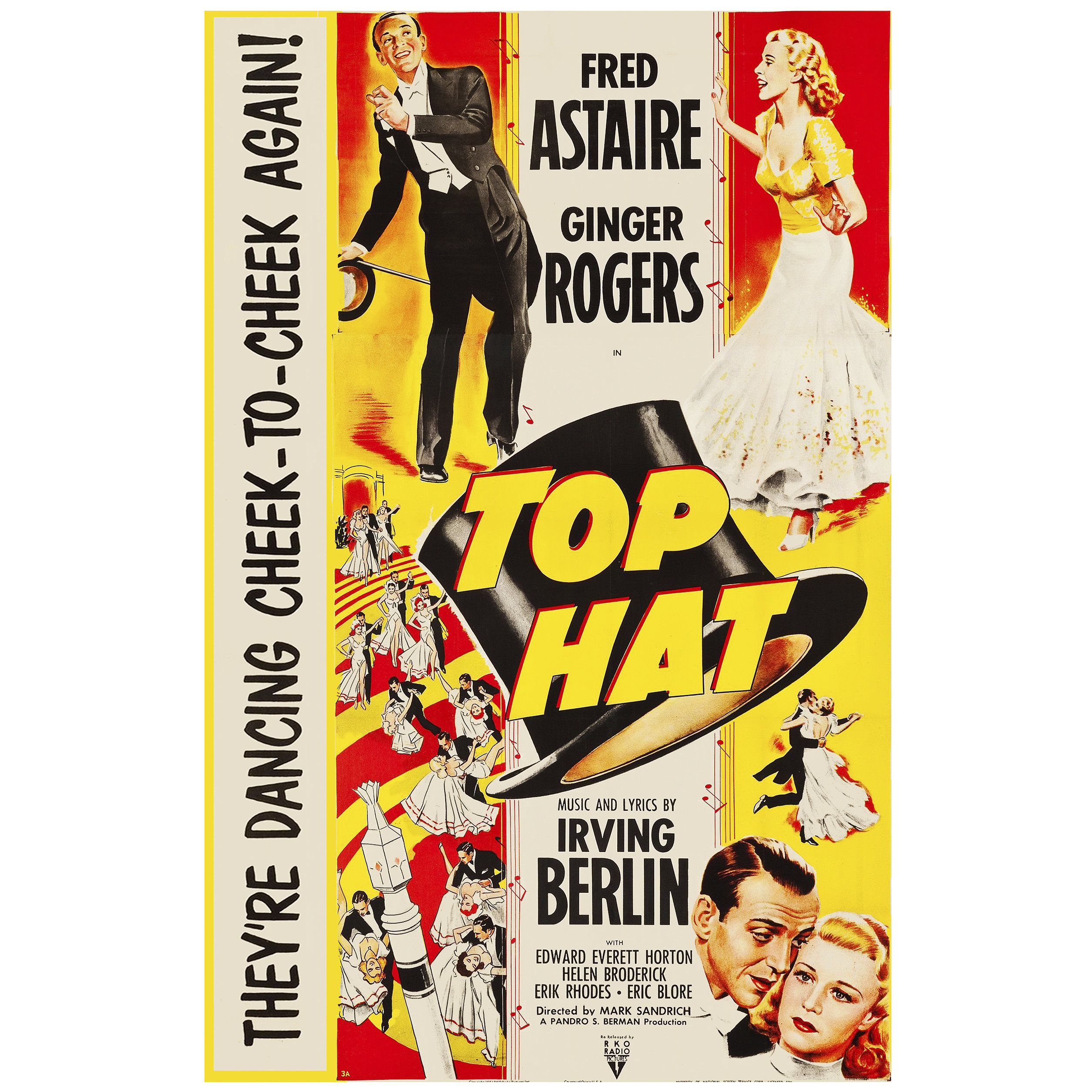Vintage Top Hat Movie Poster, Classic Hollywood Movie, Movie Poster ...
