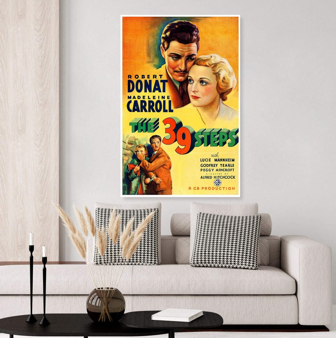 Vintage Alfred Hitchcock the 39 Steps Movie Poster, Classic Hollywood ...