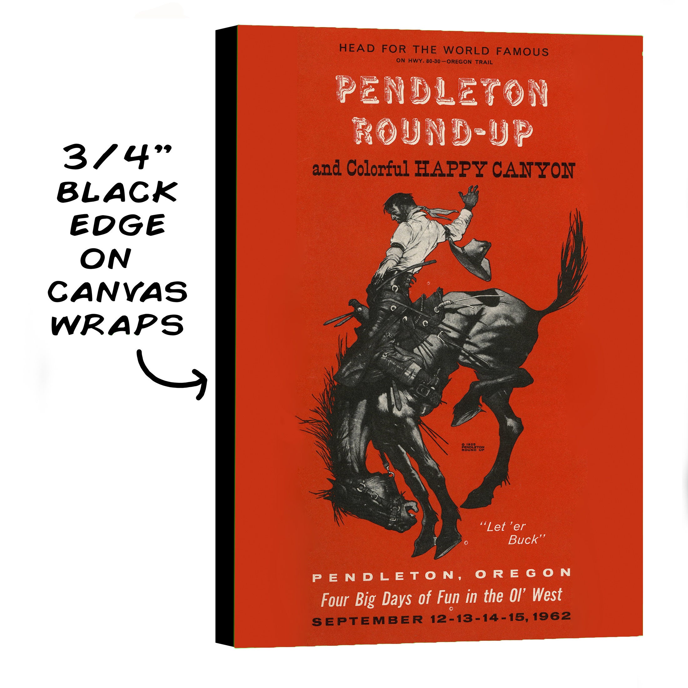 Vintage Pendleton Round up Rodeo Poster, Pendleton Oregon, Wester ...