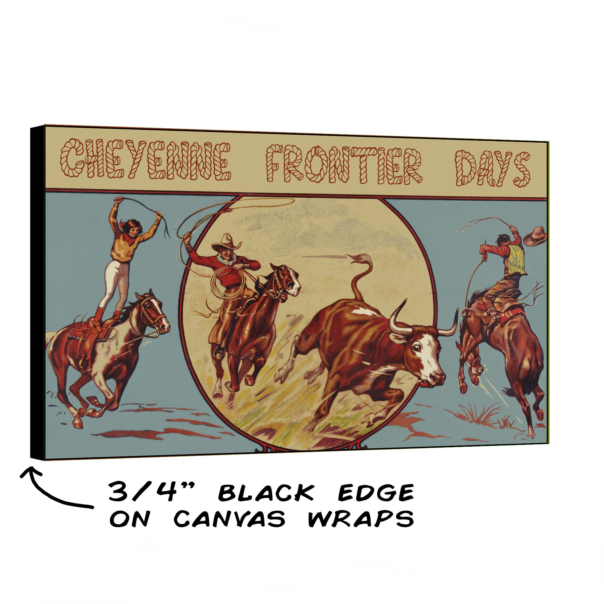 Cheyenne Frontier Days Rodeo Vintage Poster, Western, Trick Riding ...