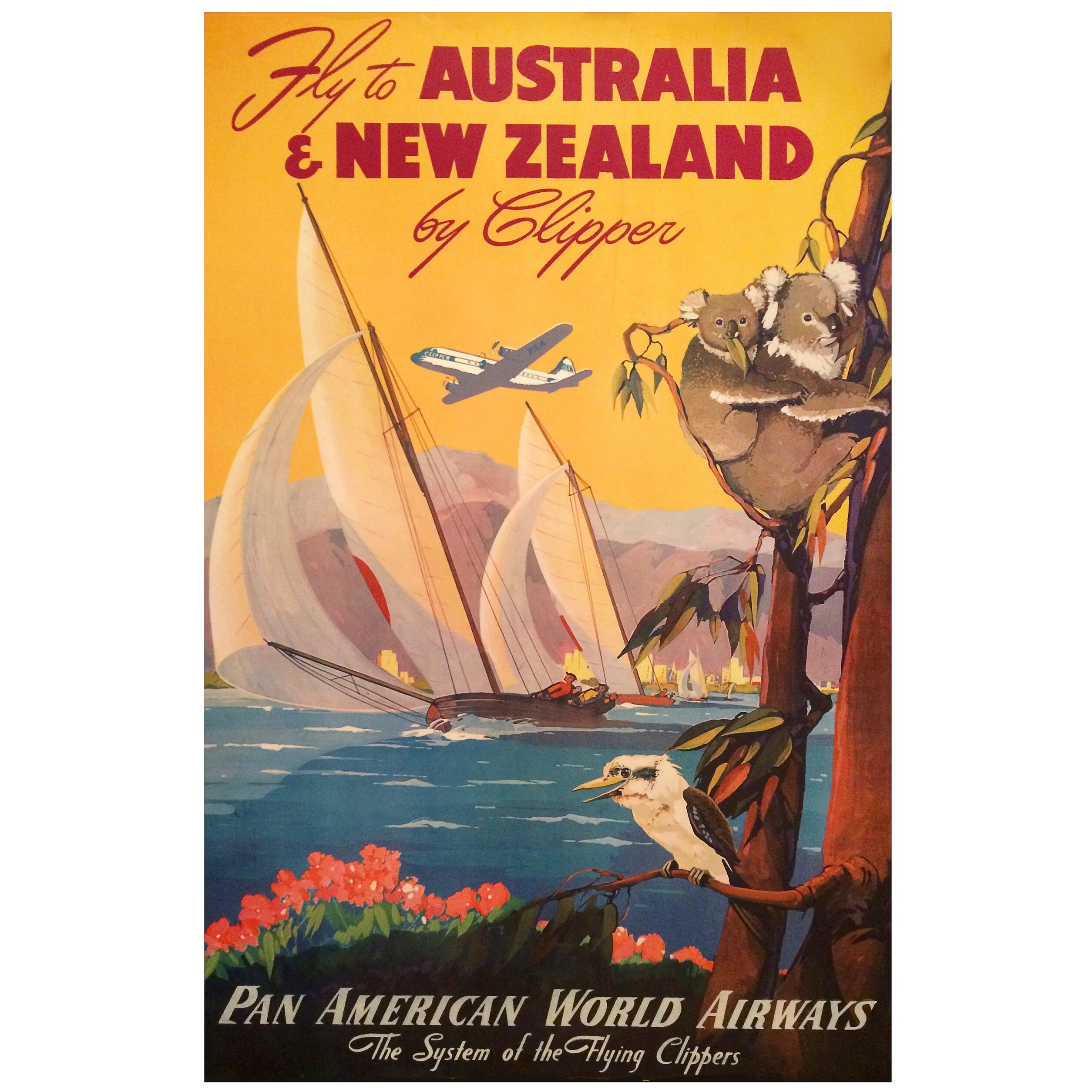 Australia Travel Posters 1950 Holiday Down Under Australia New Zealand