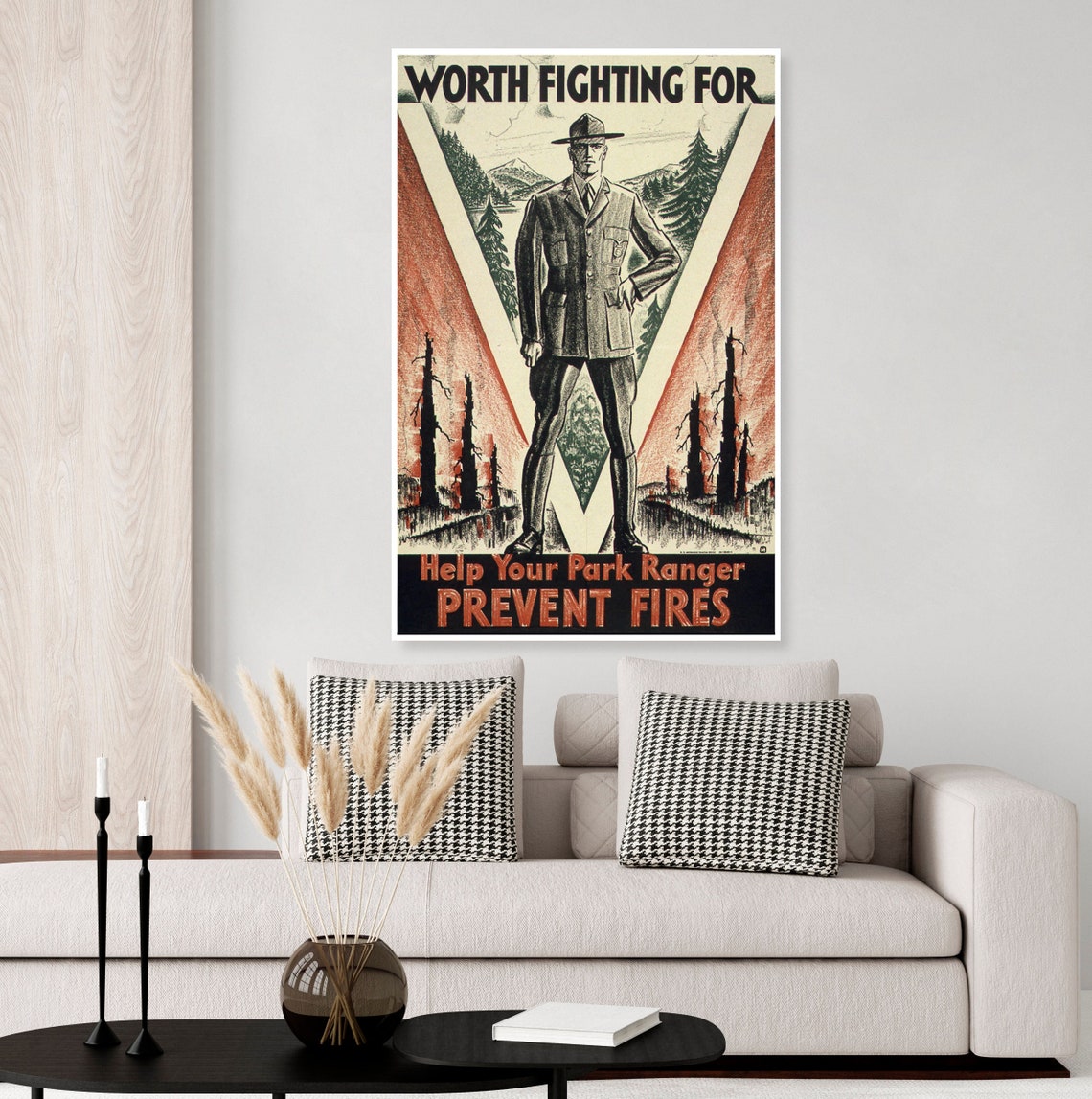 Vintage US Department of Agriculture Forestry Poster, Prevent Forest ...
