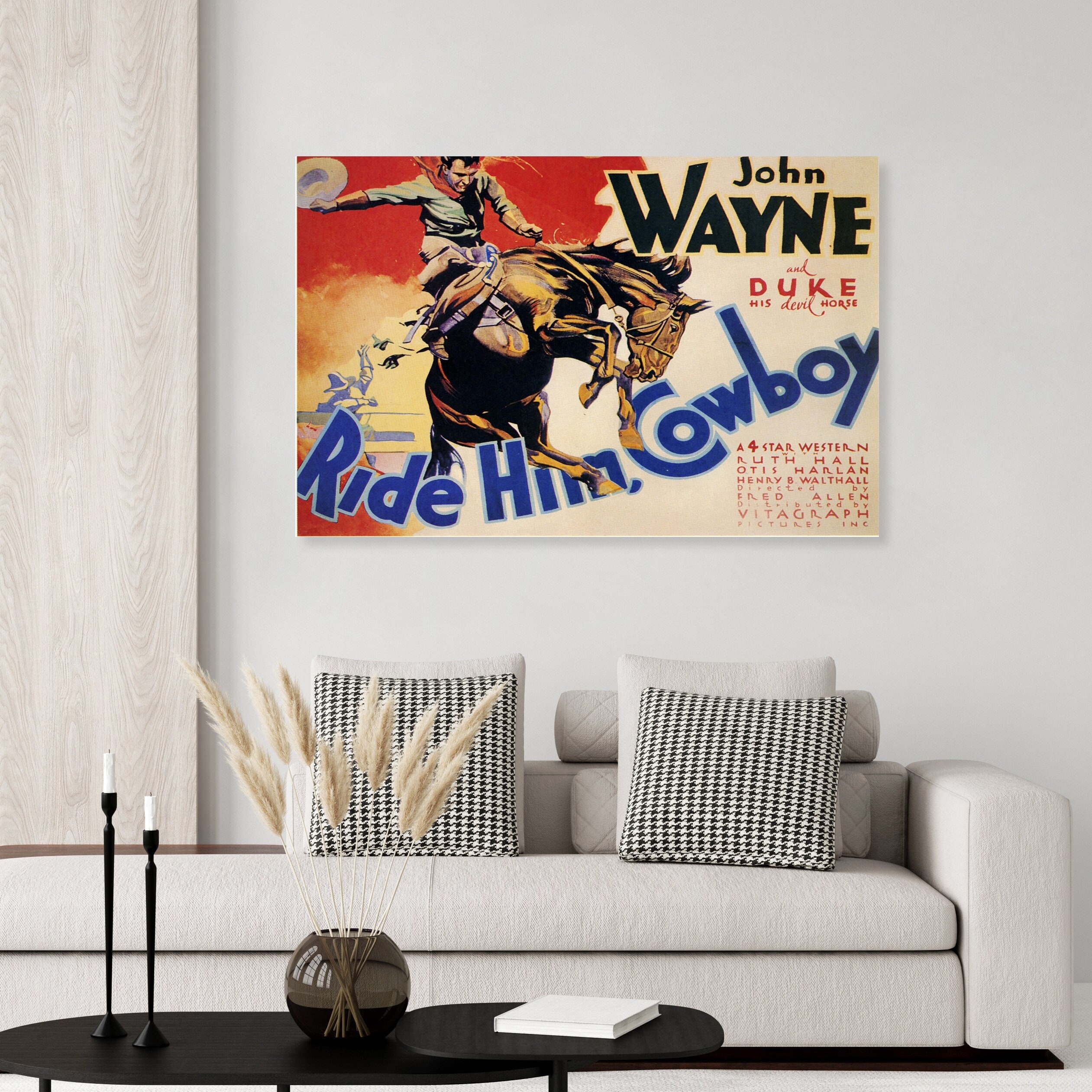 Vintage John Wayne Ride Him Cowboy Movie Poster Cowboy Movie - Etsy