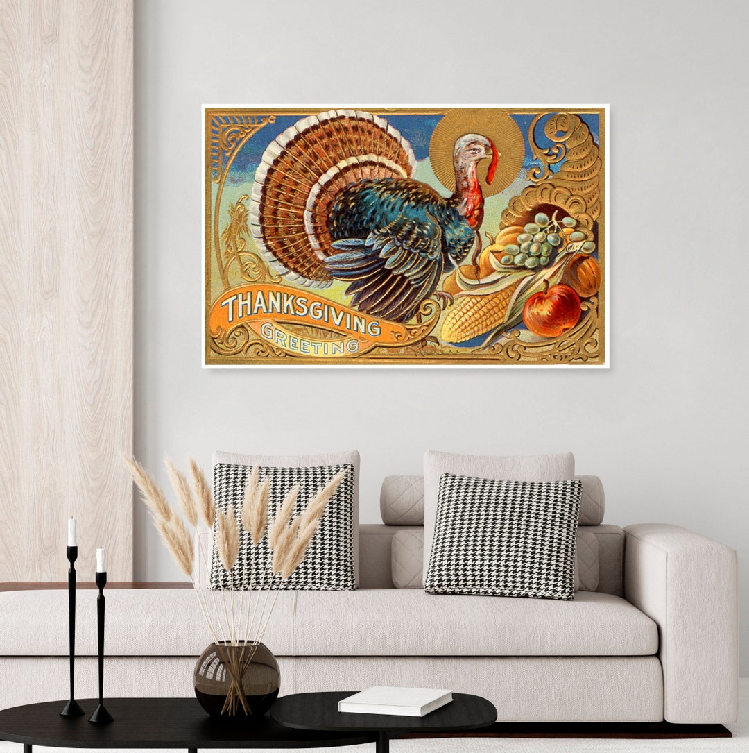 Vintage Thanksgiving Day, Thanksgiving Art Poster, Autumn Decor, Fall ...