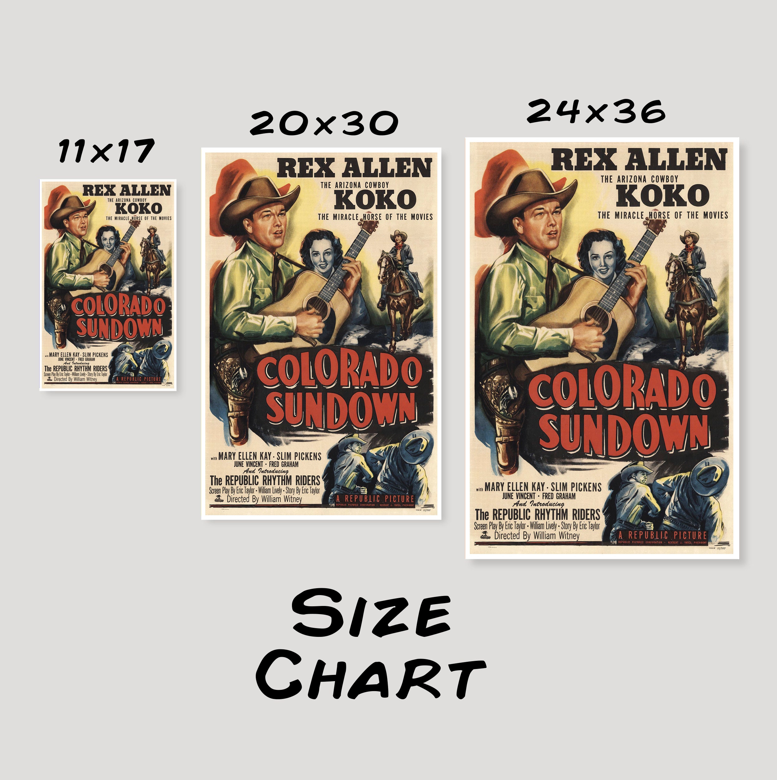 Vintage Colorado Sundown Movie Poster, Republic Serial Picture, Cowboy ...