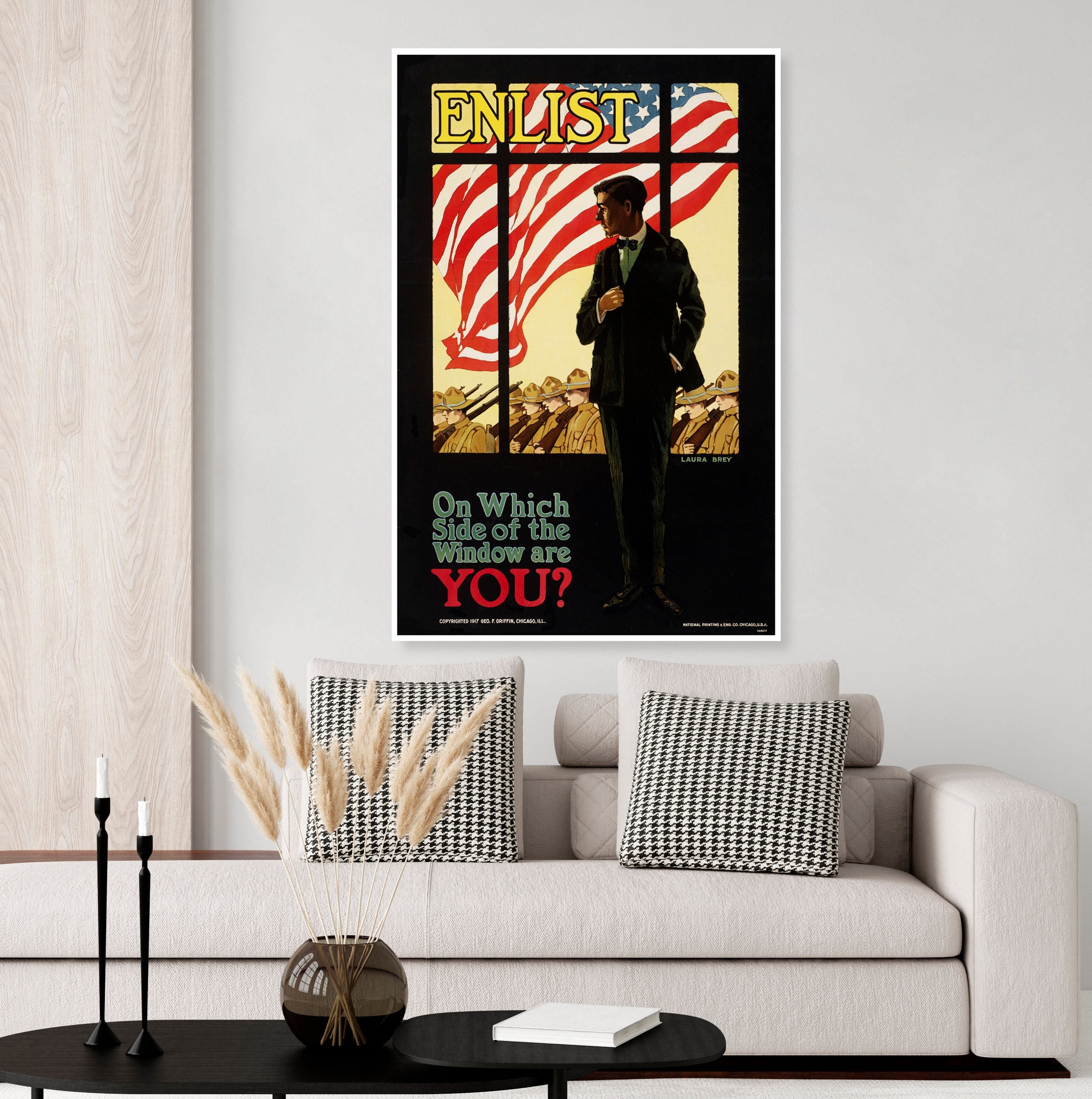Vintage WWI Enlist, on Which Side of the Window Are You Recruitment ...