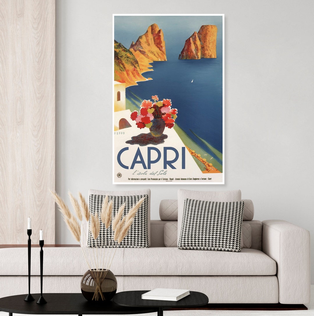 Vintage Capri Italy Travel Poster, Italian Poster, Coast, Art Deco ...