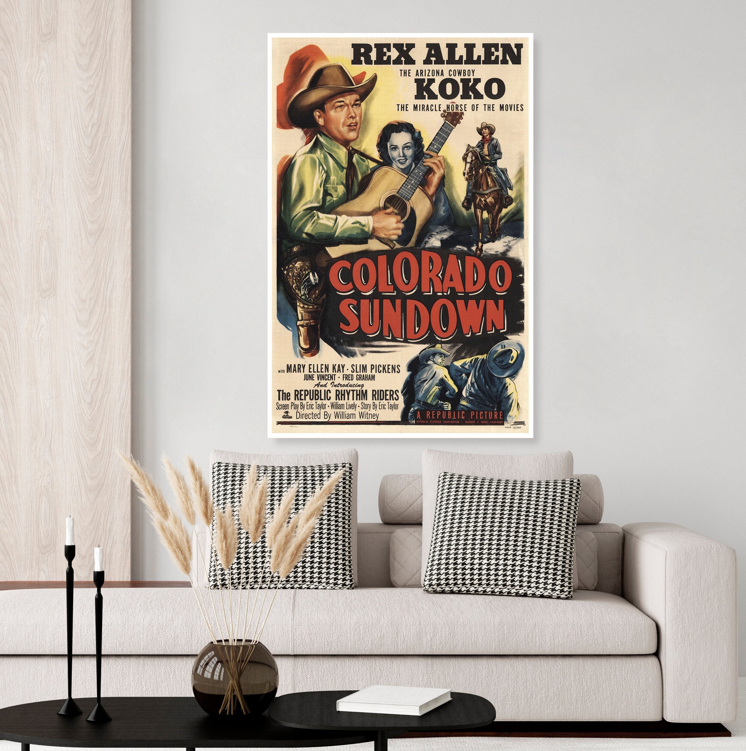 Vintage Colorado Sundown Movie Poster, Republic Serial Picture, Cowboy ...
