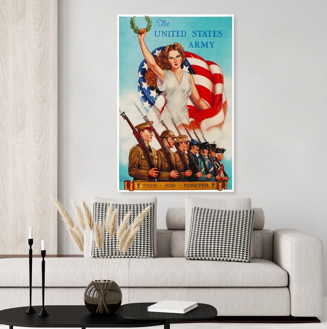 Vintage WWI or WWII the Unites States Army, Then, Now and Forever ...