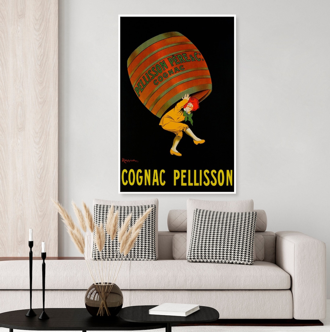 Vintage French Cognac Poster, Pellisson, Alcohol Poster, 1920's, Bar ...