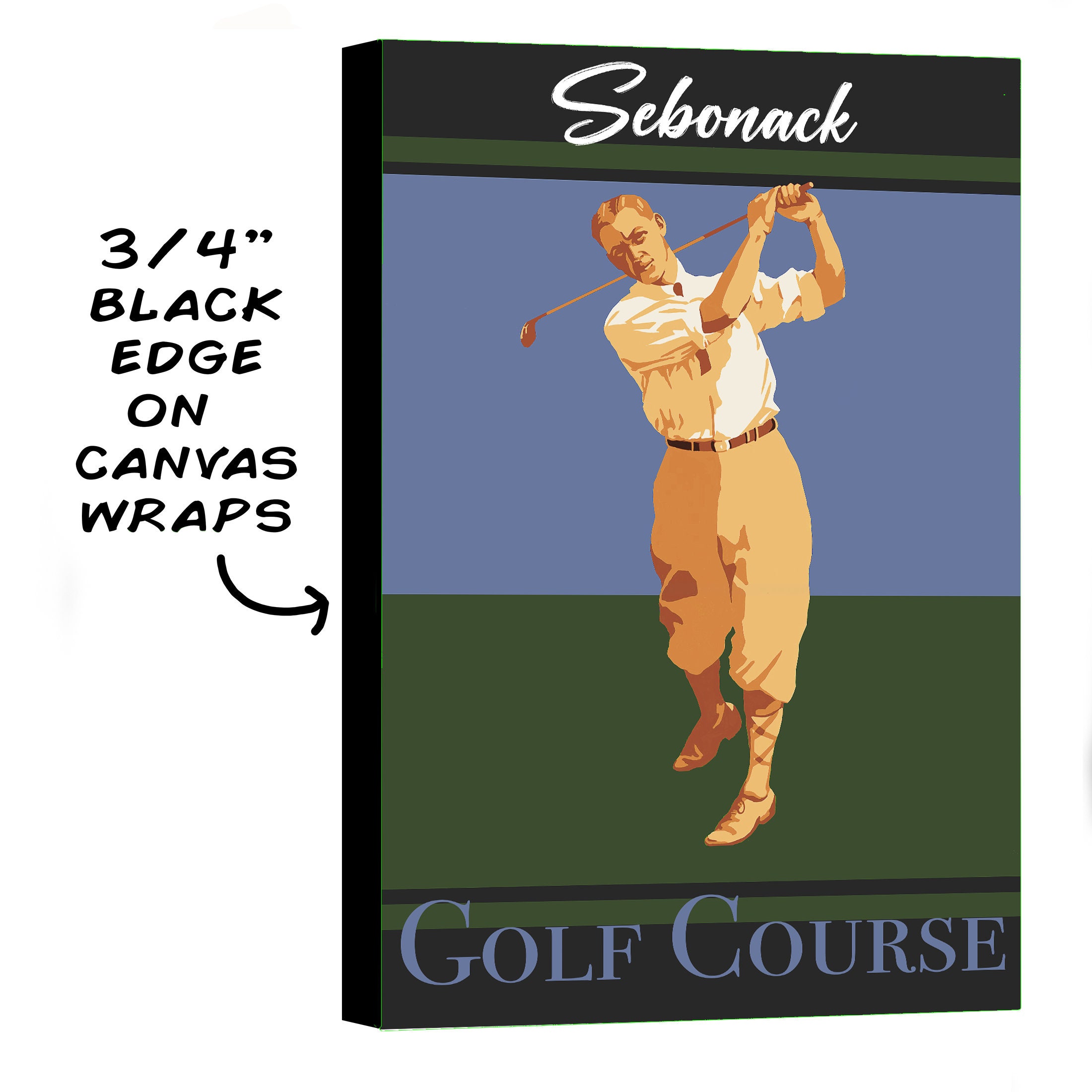 Vintage Inspired Golf Poster of the Sebonack Golf Course in New York ...