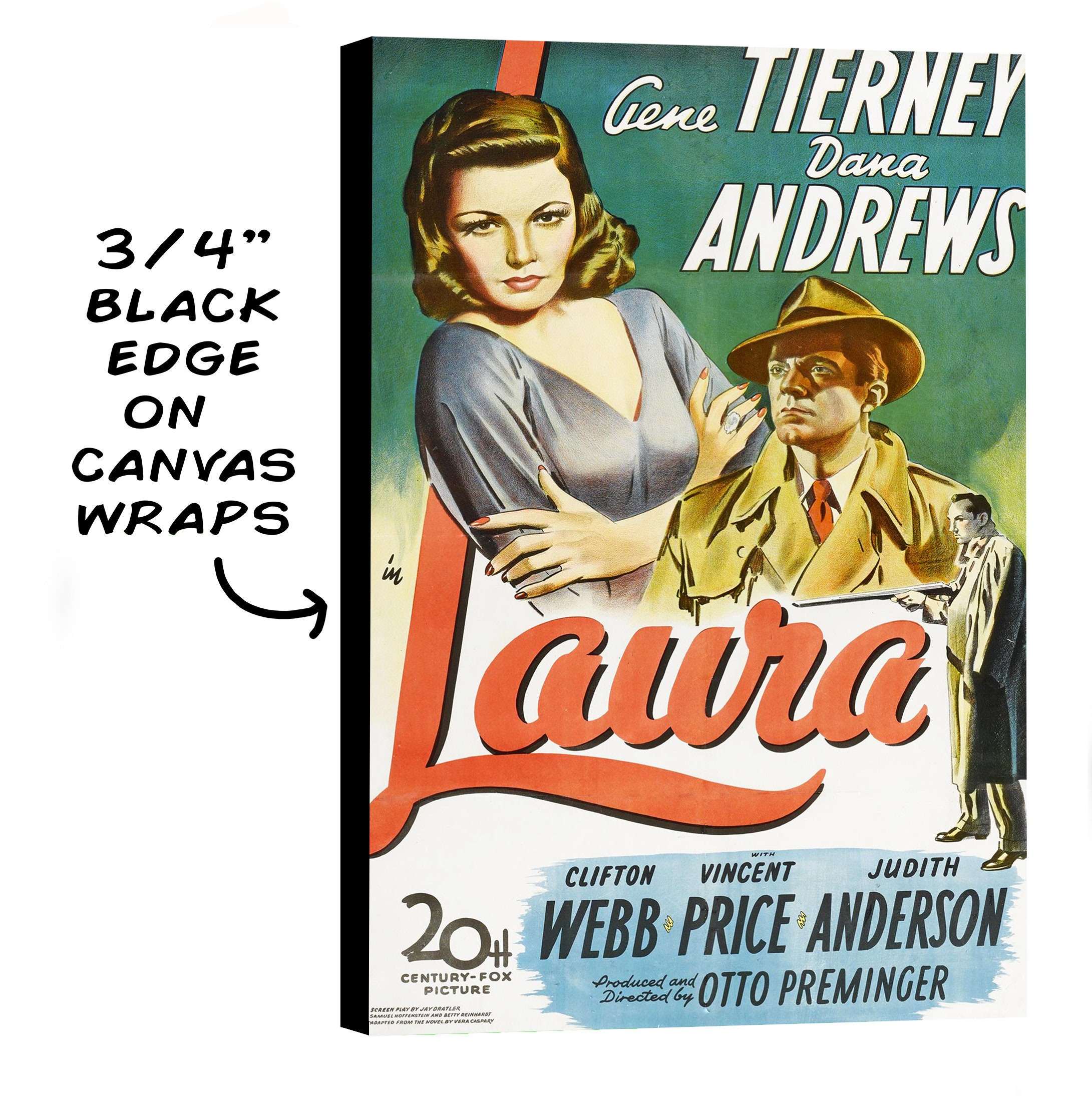 Vintage Laura Movie Poster, Film Noir Movie, Classic Movie, Detective ...