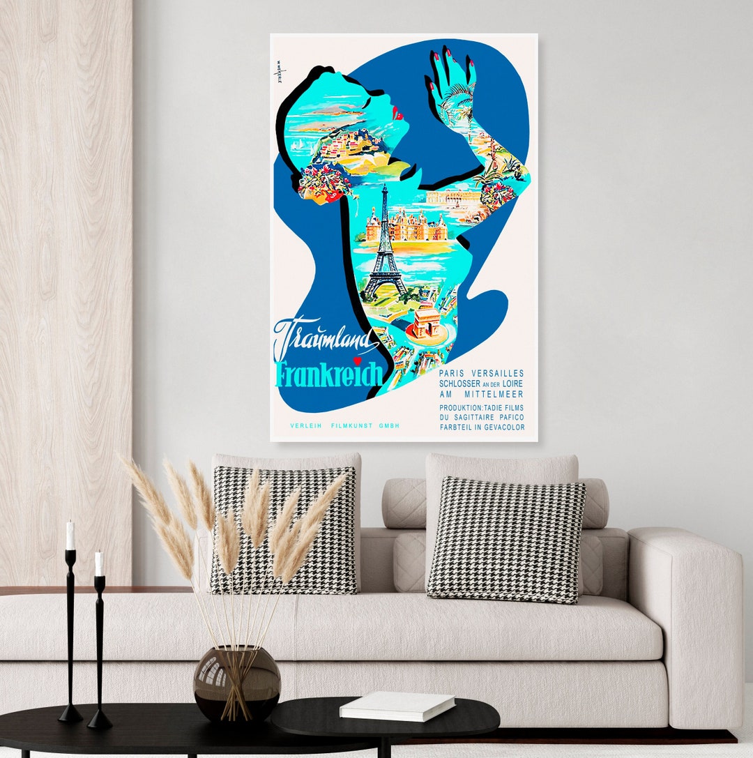 Vintage German Travel Poster for France - Etsy Vintage German Travel Poster for France - Etsy