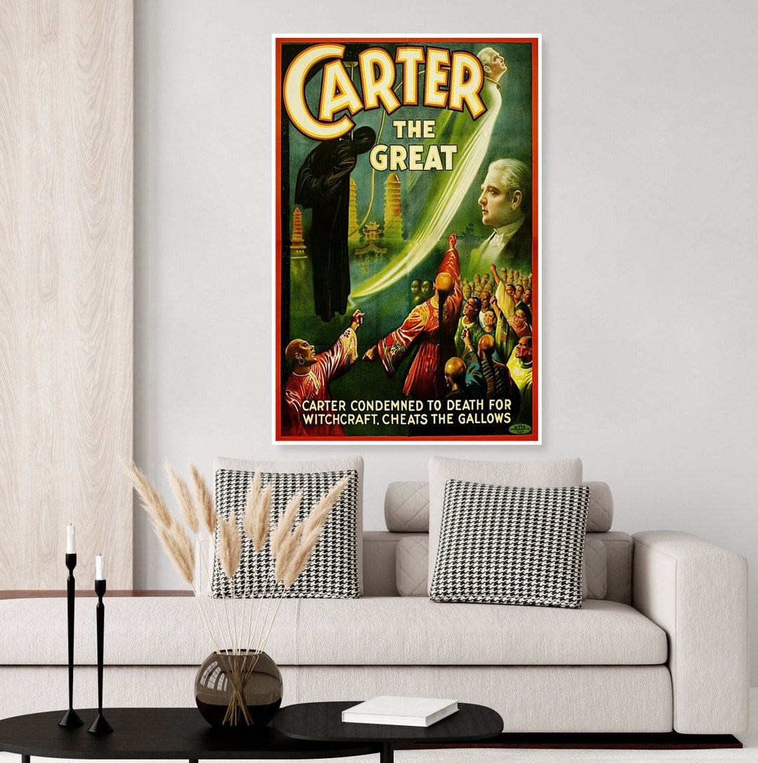 Vintage Carter the Great Magician Poster, Fortune Teller, Houdini ...