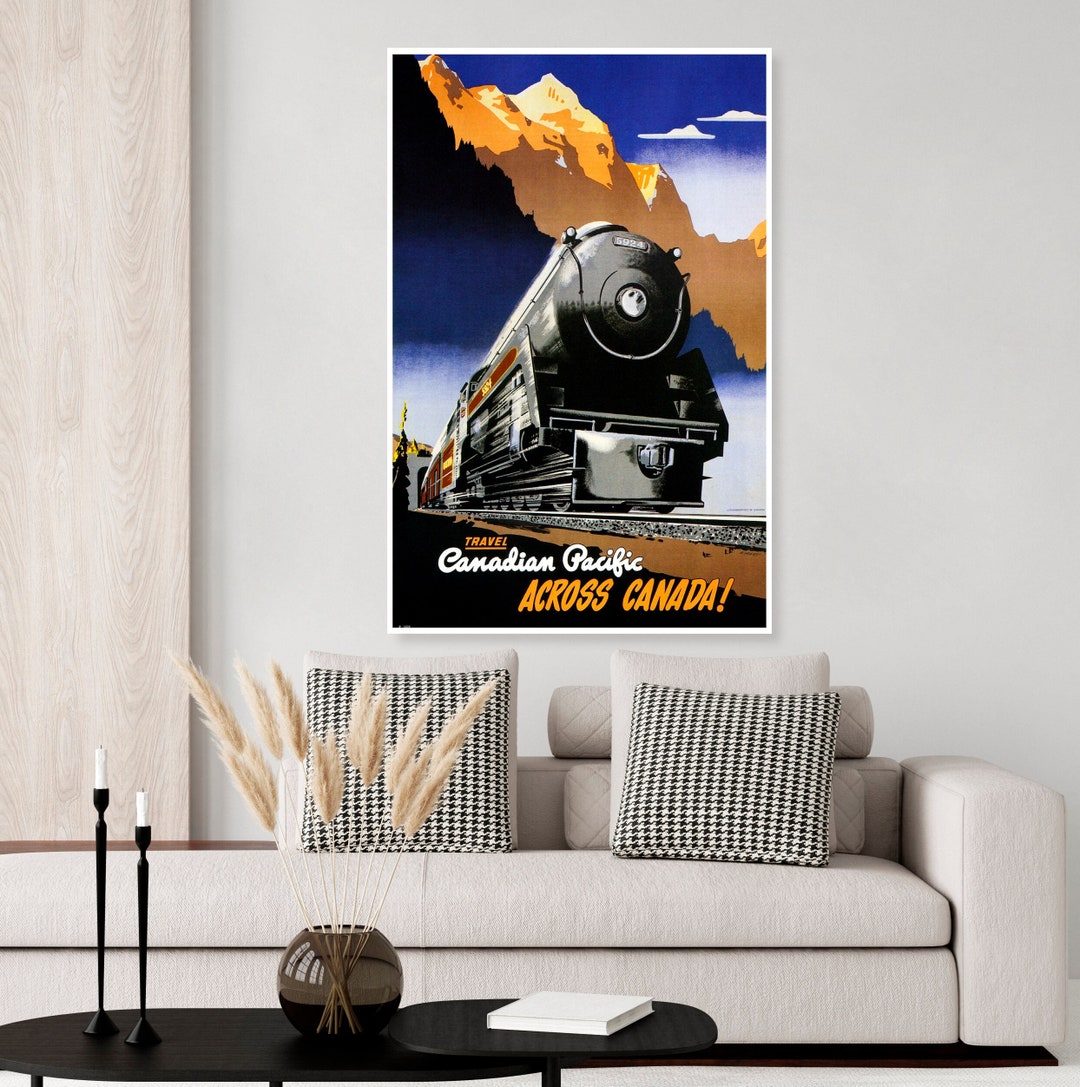 Vintage Canadian Pacific Train Travel Poster of an Art Deco Train ...