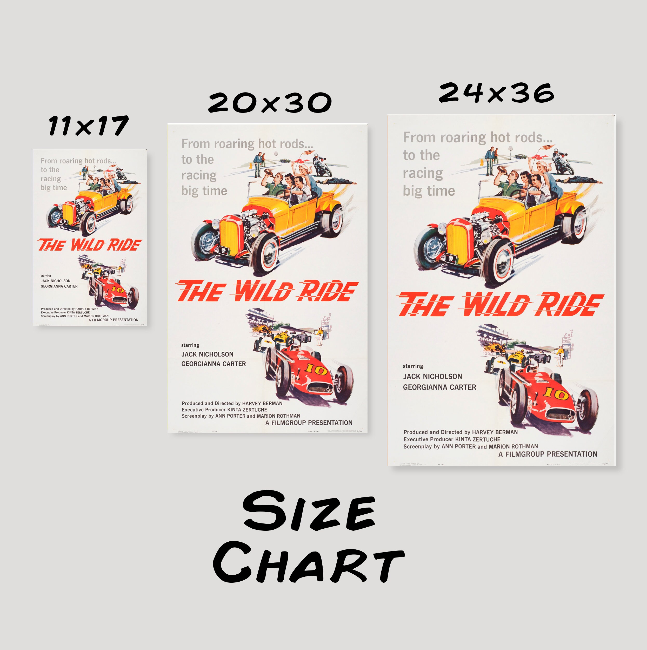 Vintage the Wild Ride Movie Poster, Classic Hollywood Movie, Car Movie ...