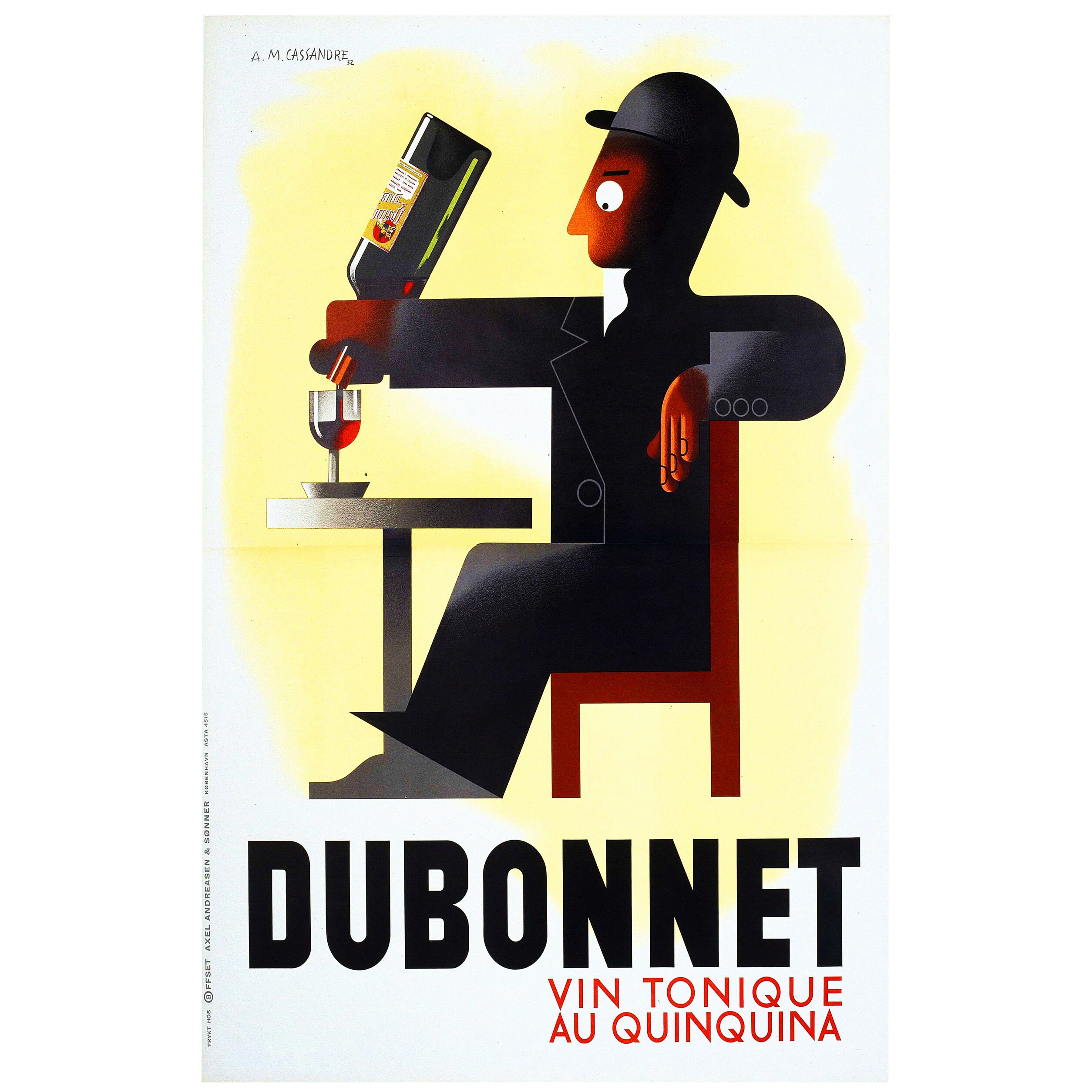 Vintage French Dubonnet Poster Alcohol Poster, 1920's, Bar Cart Art ...