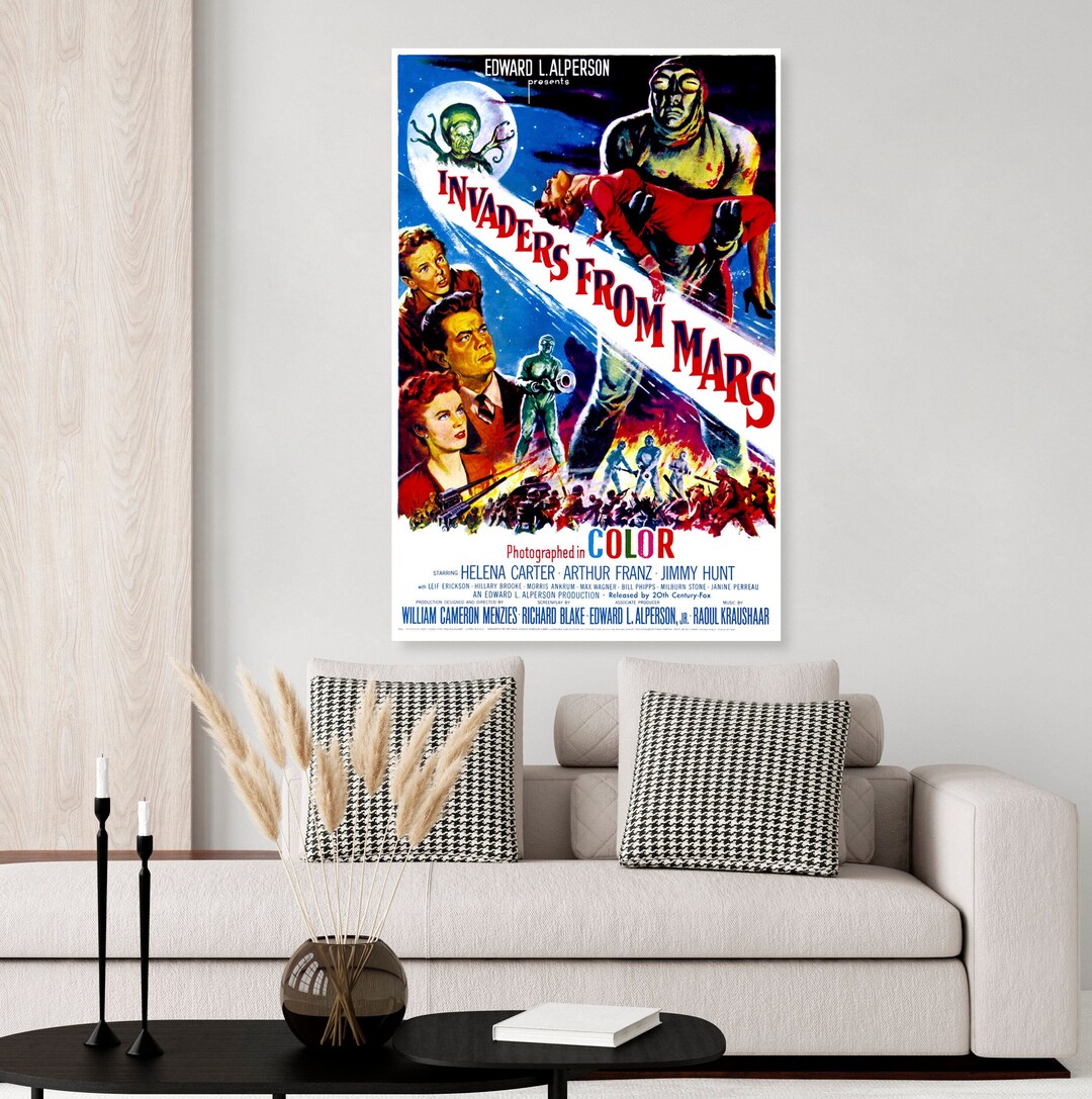 Vintage Invaders From Mars Movie Poster, Sci Fi Movie, B Side, Horror ...